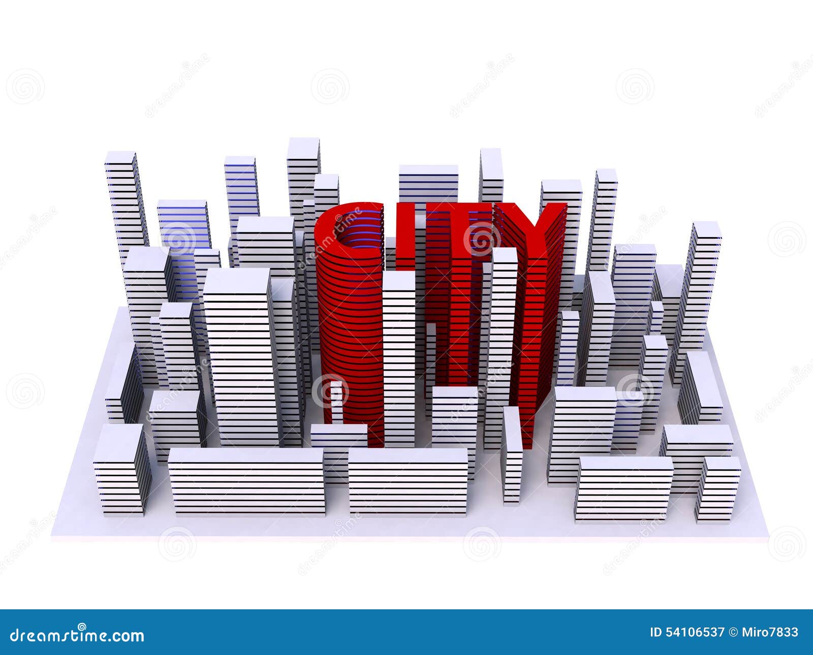 3d Illustration Architecture City Stock Illustration - Illustration of ...
