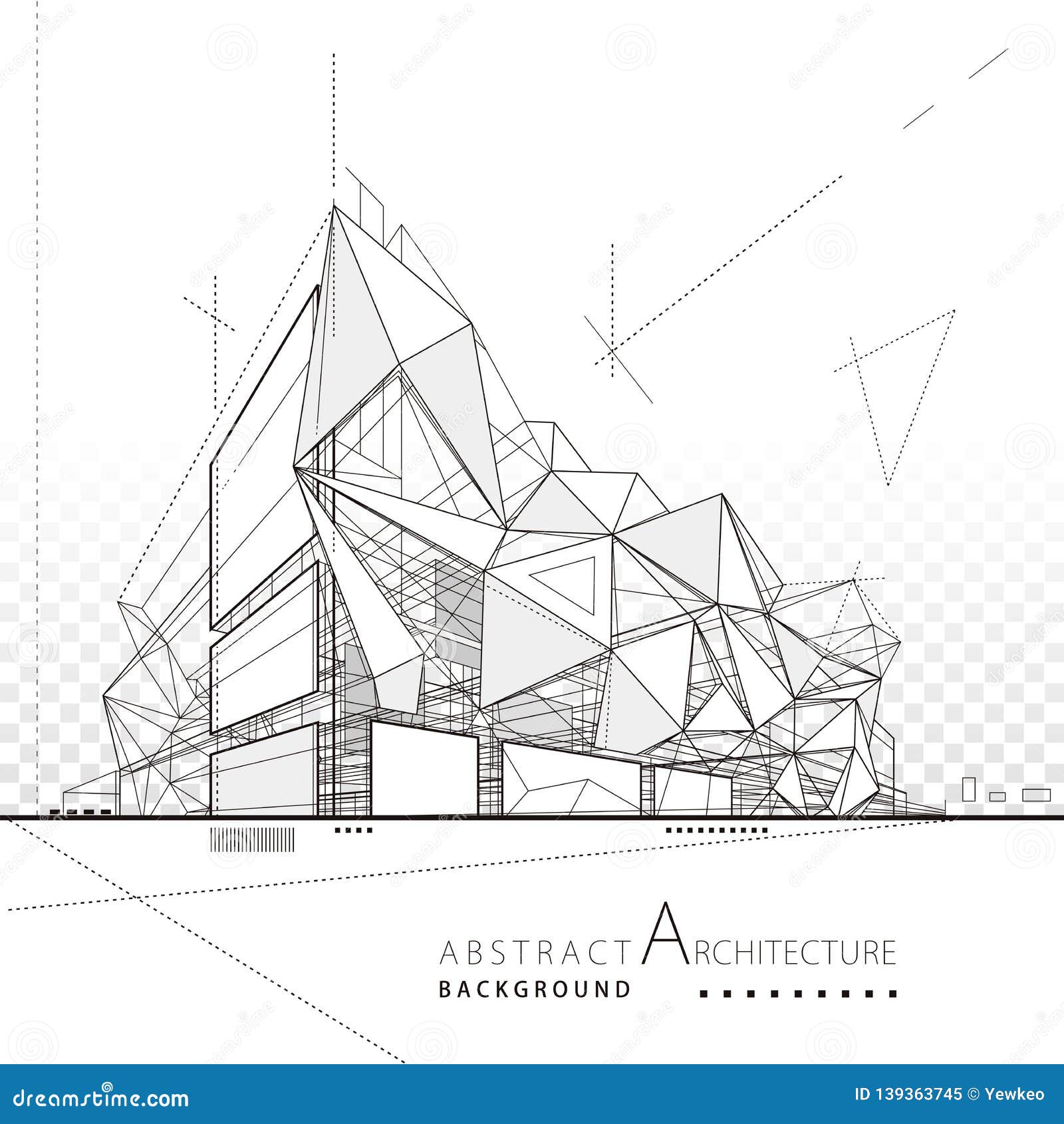 3D Illustration Architecture Modern Building Stock Vector ...