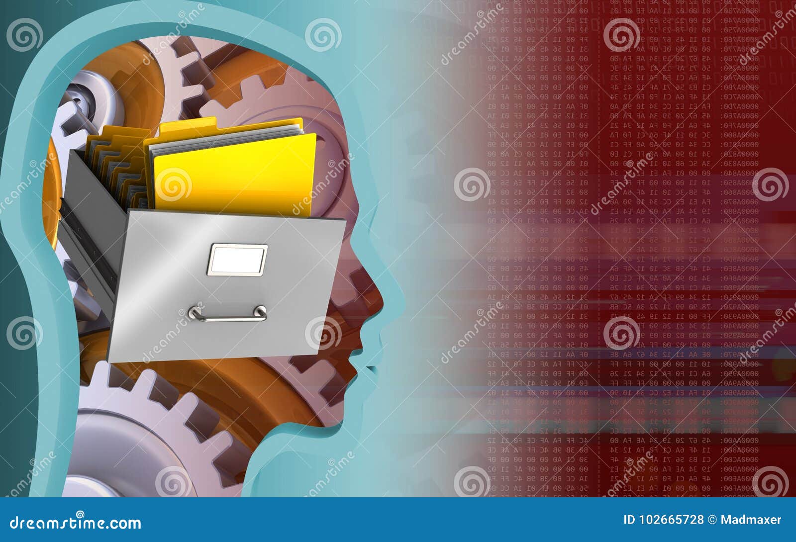 3d head profile stock illustration. Illustration of blue - 102665728