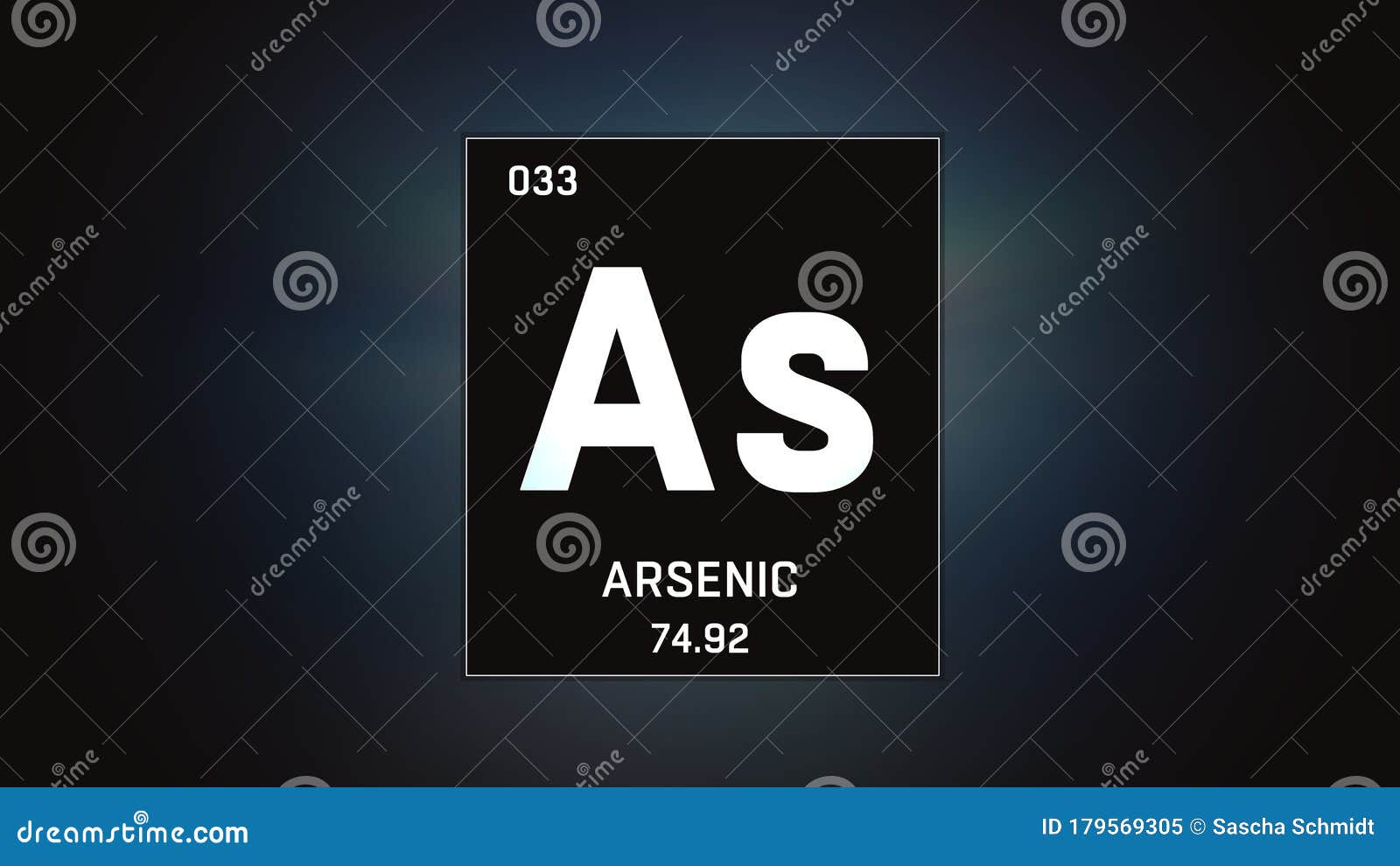 Arsenic As Element 33 of the Periodic Table 3D Illustration on Grey ...