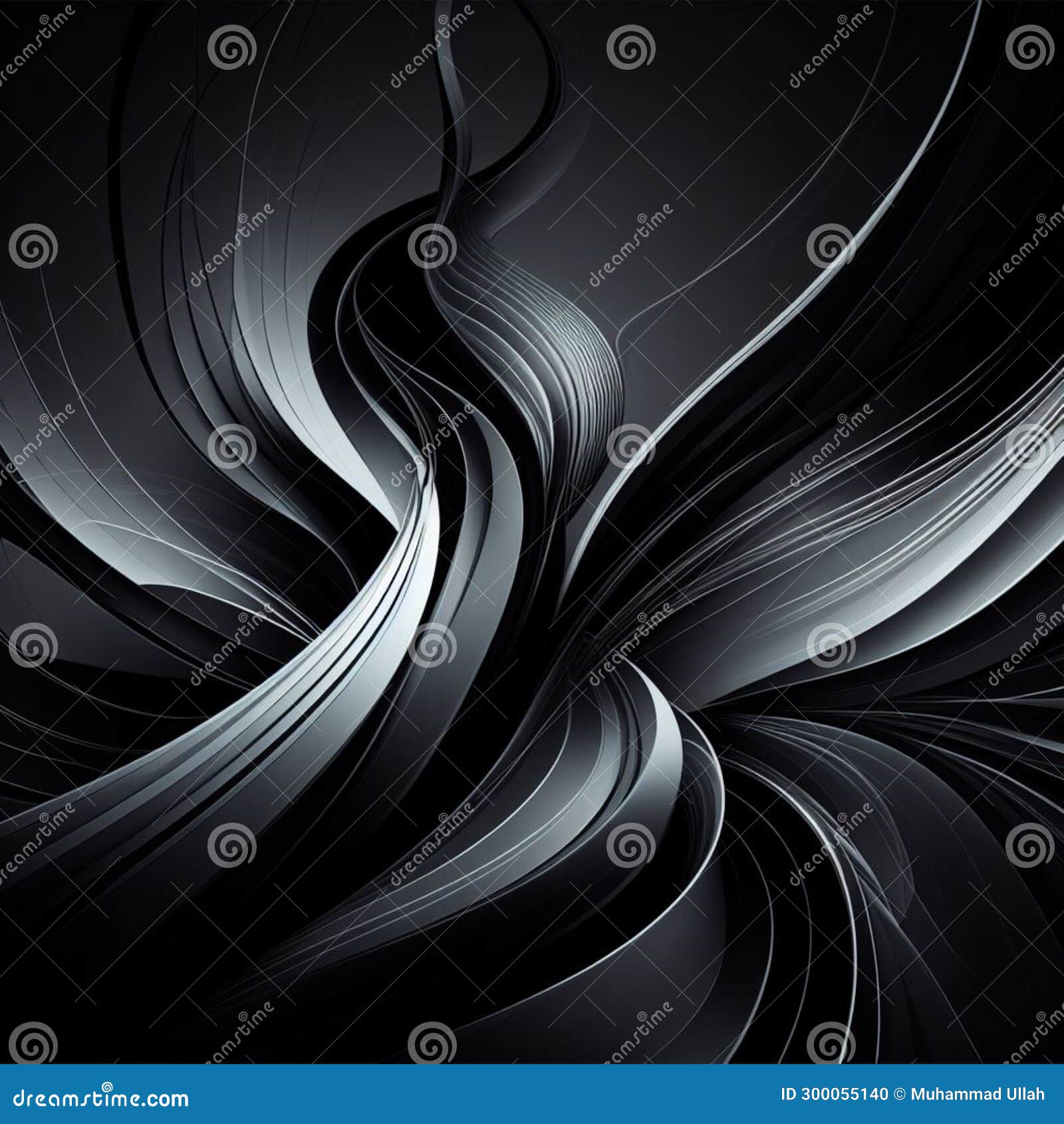 3d Illustration of Abstract and in Black Color. Stock Illustration ...