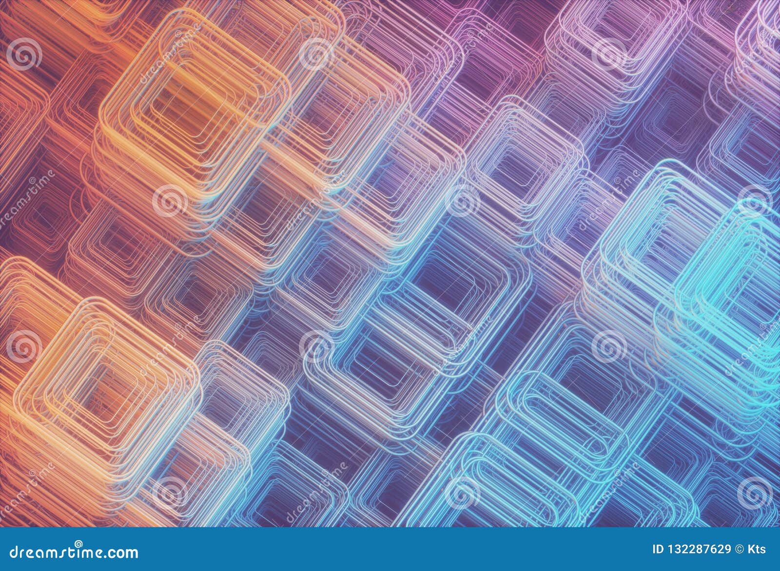 Artistic 3D Abstract Colored Structure Stock Illustration ...