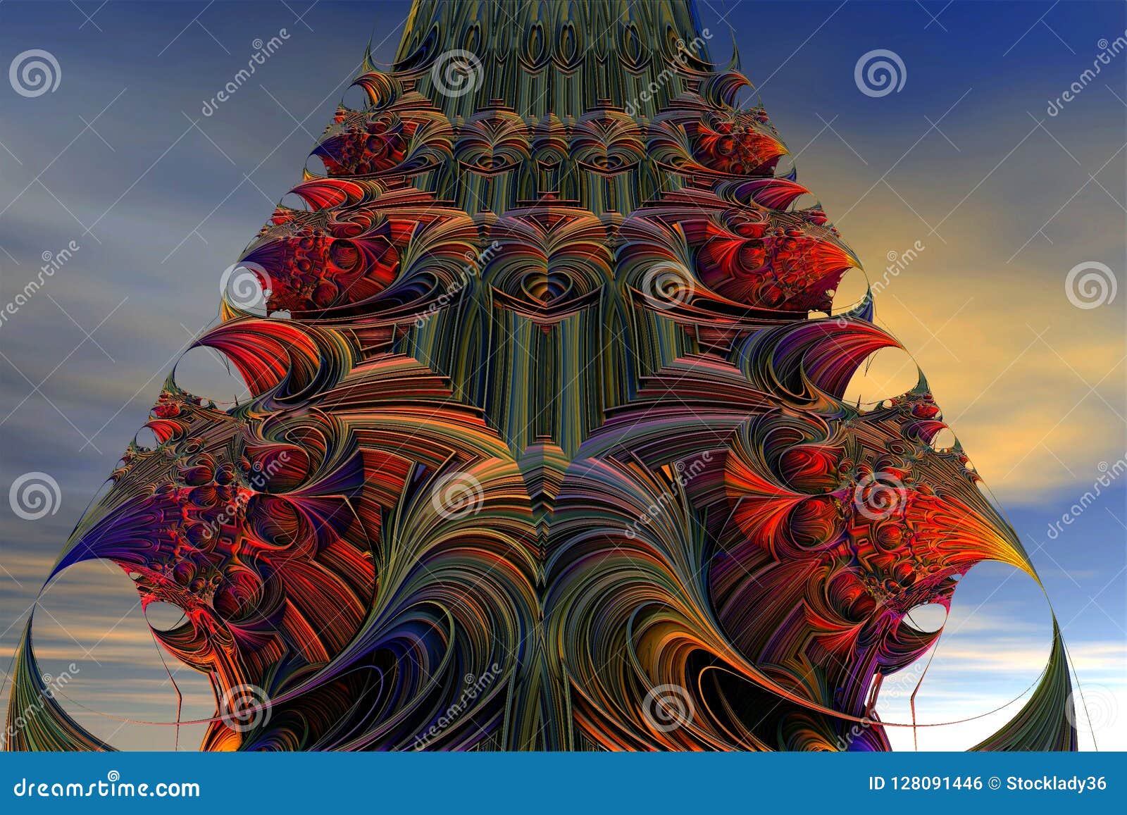 3D Illustration Artwork of Virtual Scenery Stock Illustration ...