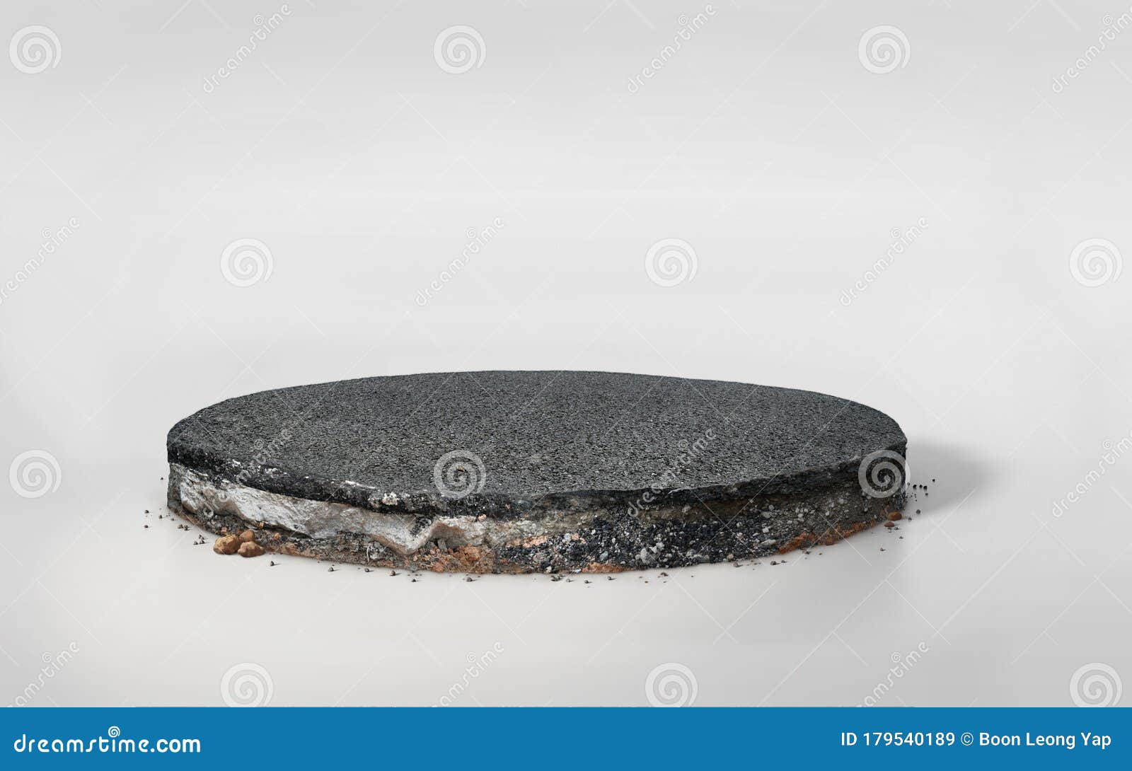3D Illustration Asphalt Road on Circle Layered Soil Cross Section ... 3D Illustration Asphalt Road on Circle Layered Soil Cross Section ...
