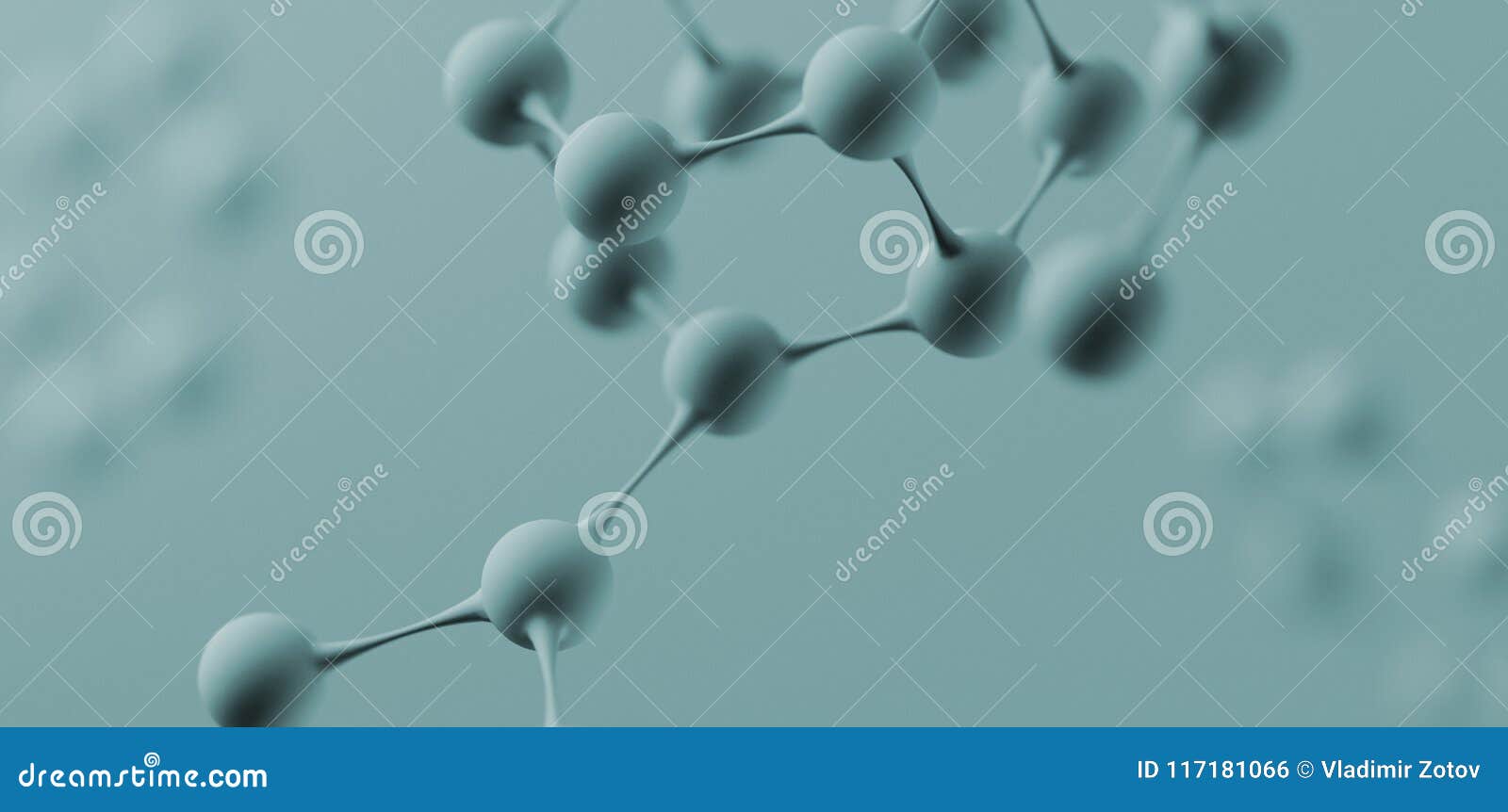 3D Illustration. Atom Connection Concept. Abstrack Background. Science ...