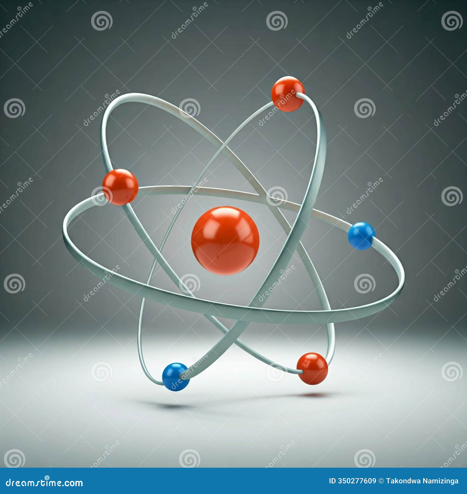 A 3D Illustration of an Atom Stock Illustration - Illustration of ...