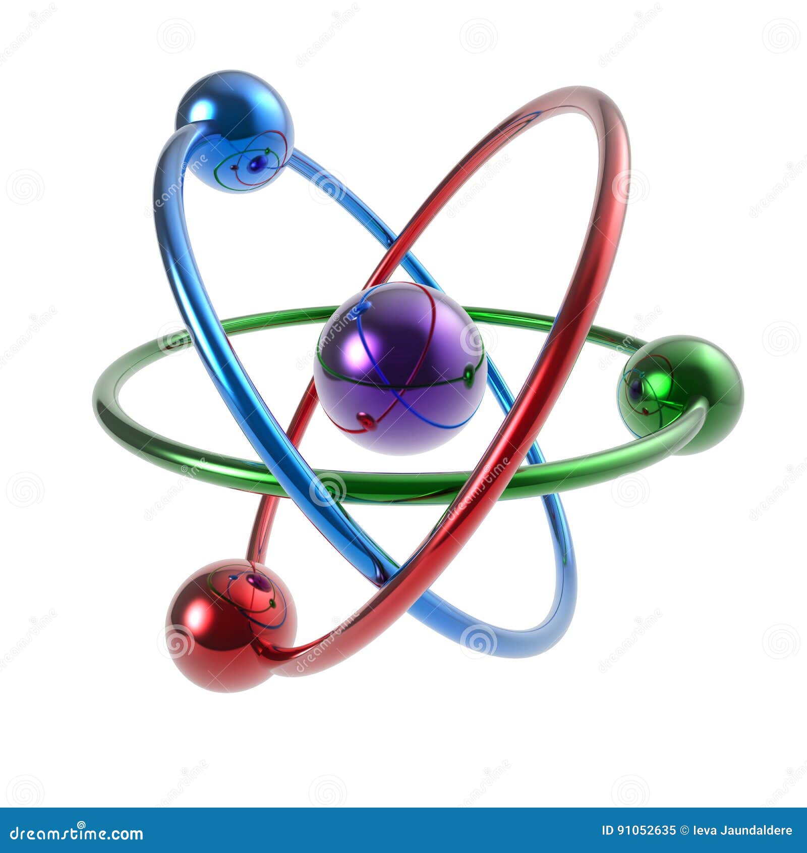 3d Illustration of Atom Symbol Stock Illustration - Illustration of ...