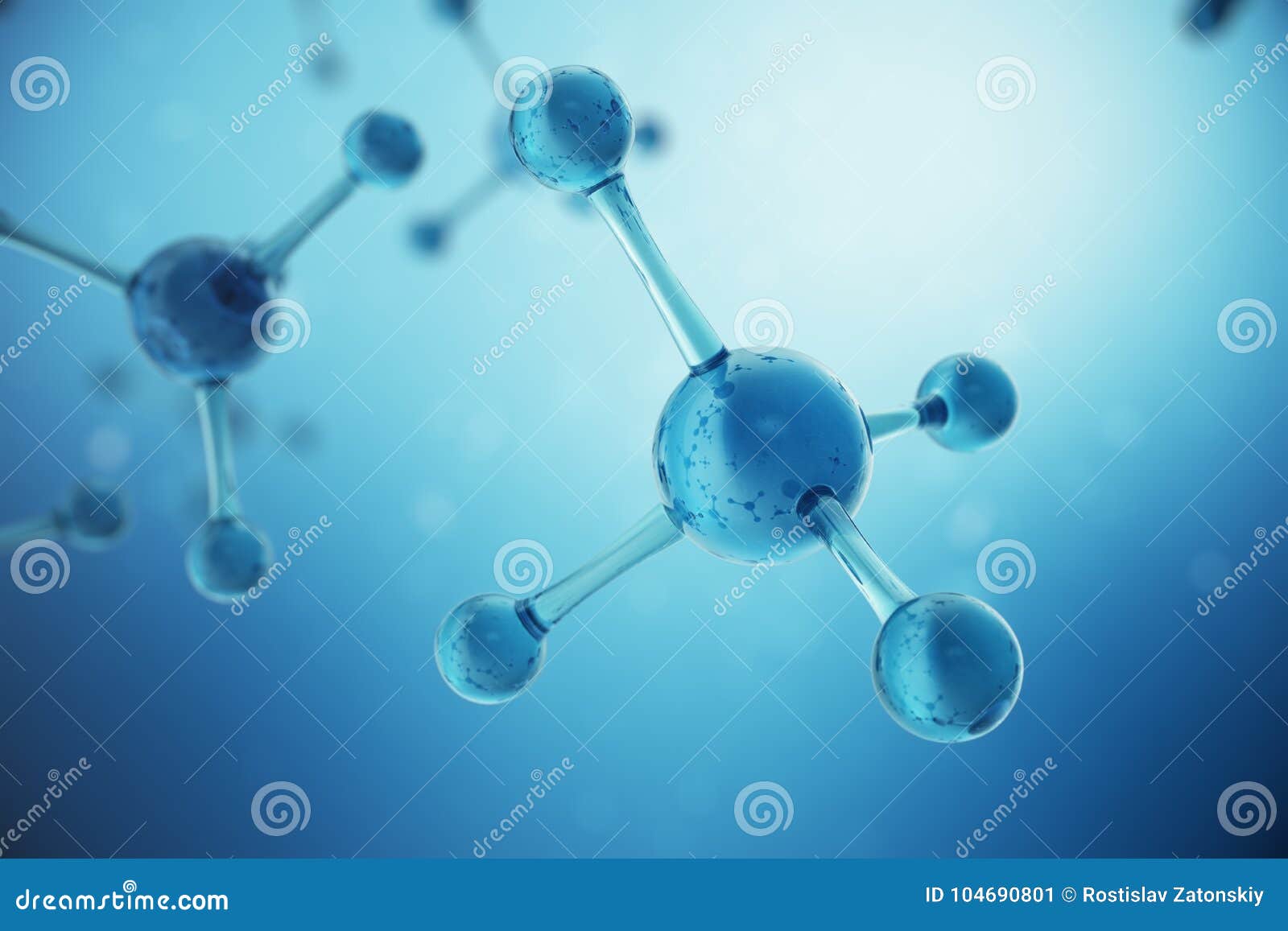 3D Illustration Atoms Structure. Science Or Medical Background With ...