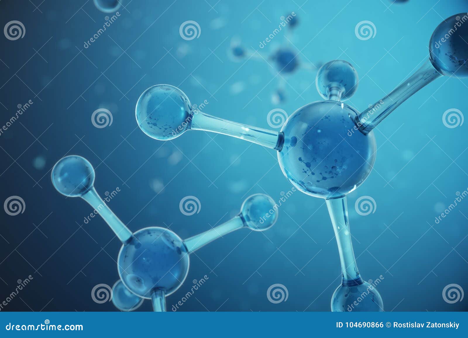 3D Illustration Atoms Structure. Science or Medical Background with ...