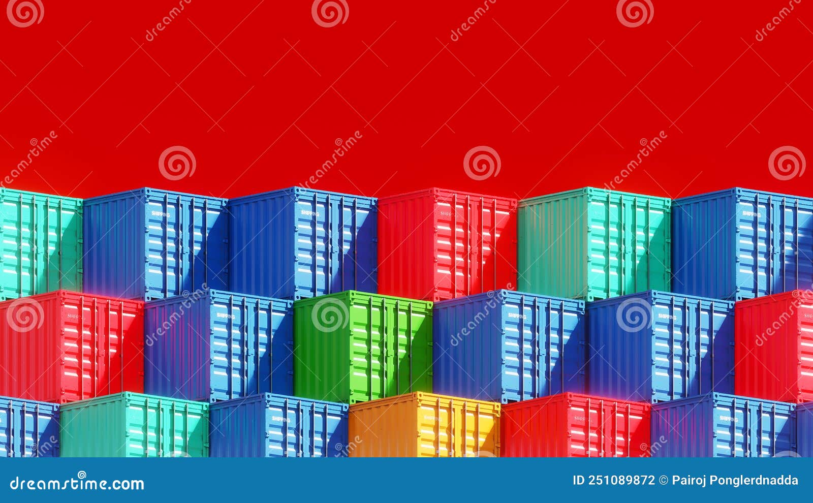 The Stack Containers for Marker Stock Illustration - Illustration of ...