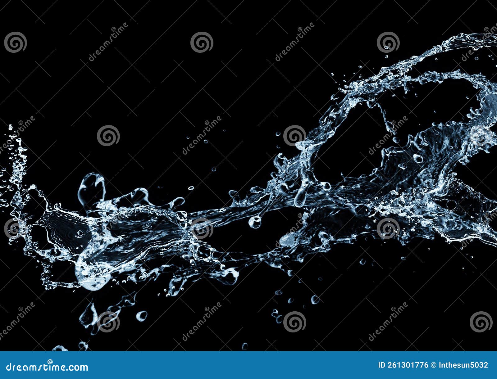 3d Illustration Background of Water Splashing in Dynamic Shapes Stock ...