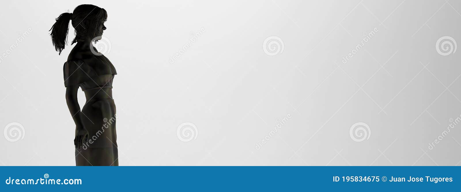 Backlit Model Posing in Studio Stock Illustration - Illustration of ...