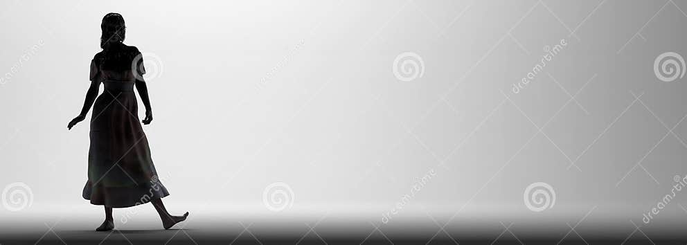 Backlit Model Posing in Studio Stock Illustration - Illustration of ...