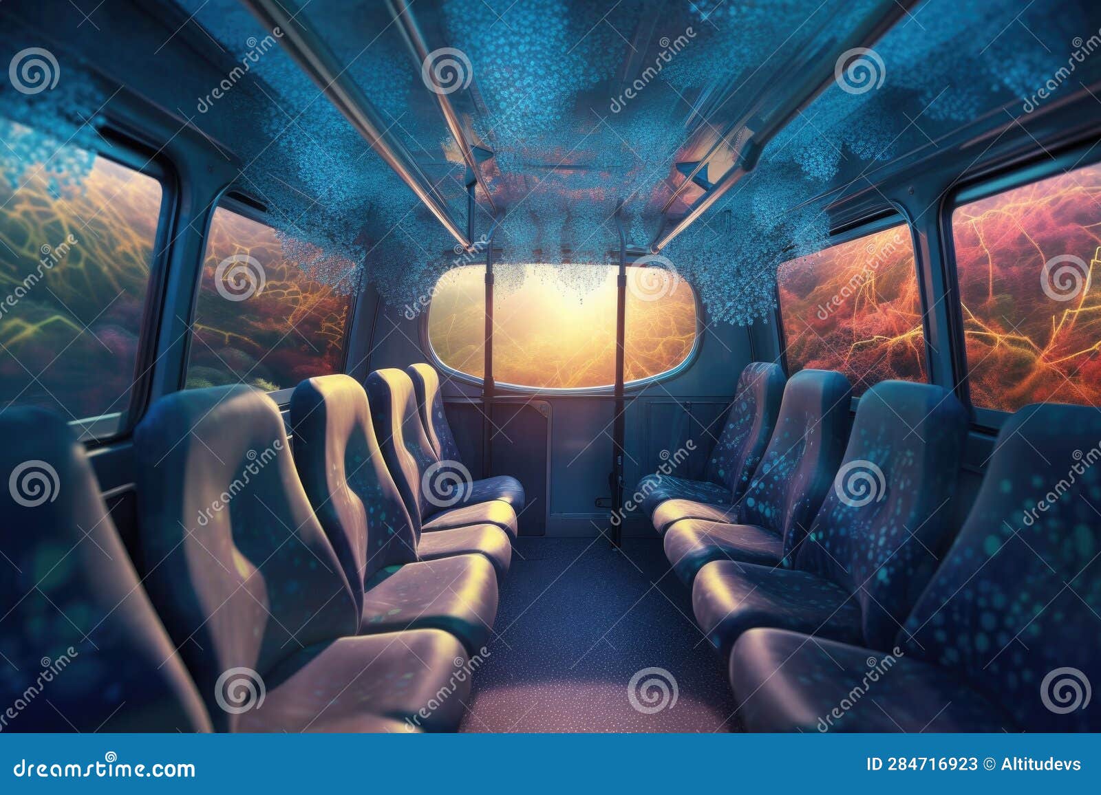 3d Illustration of Bacteria Spread in Bus Cabin Stock Illustration ...