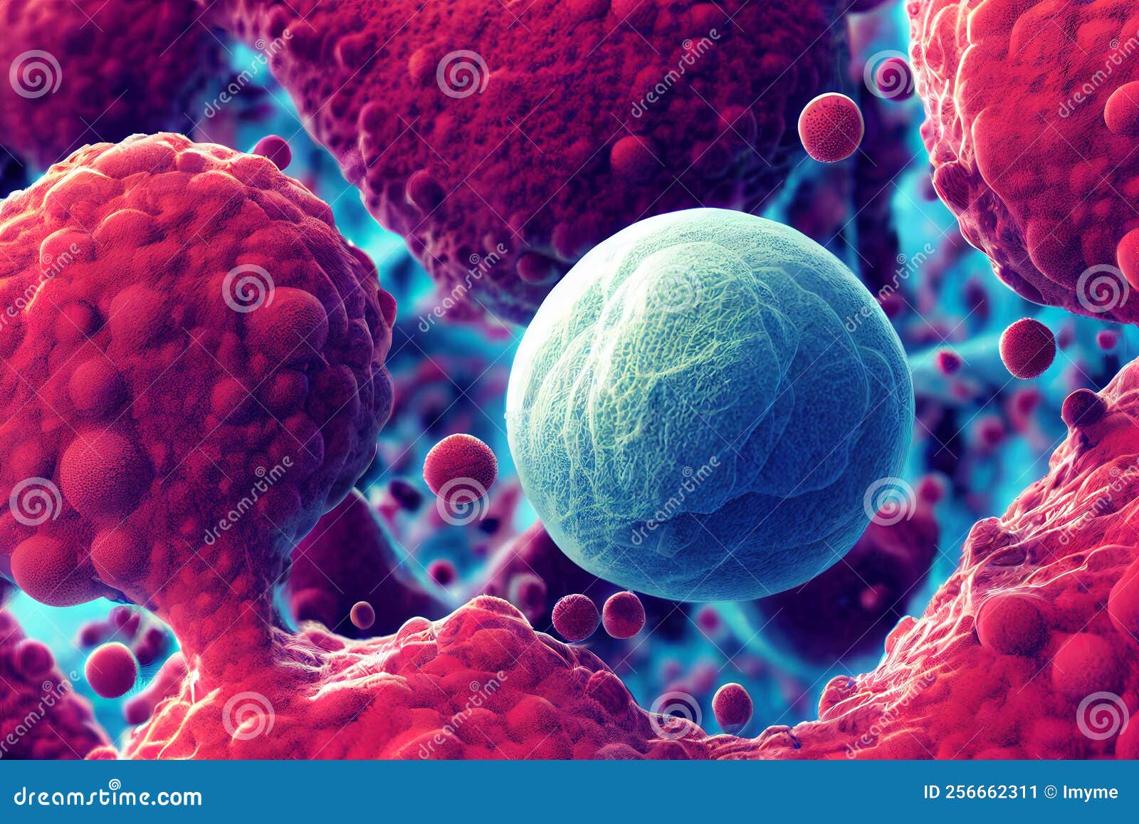 2D Illustration of Microscopic View of Bacteria and Virus Cells Stock ...