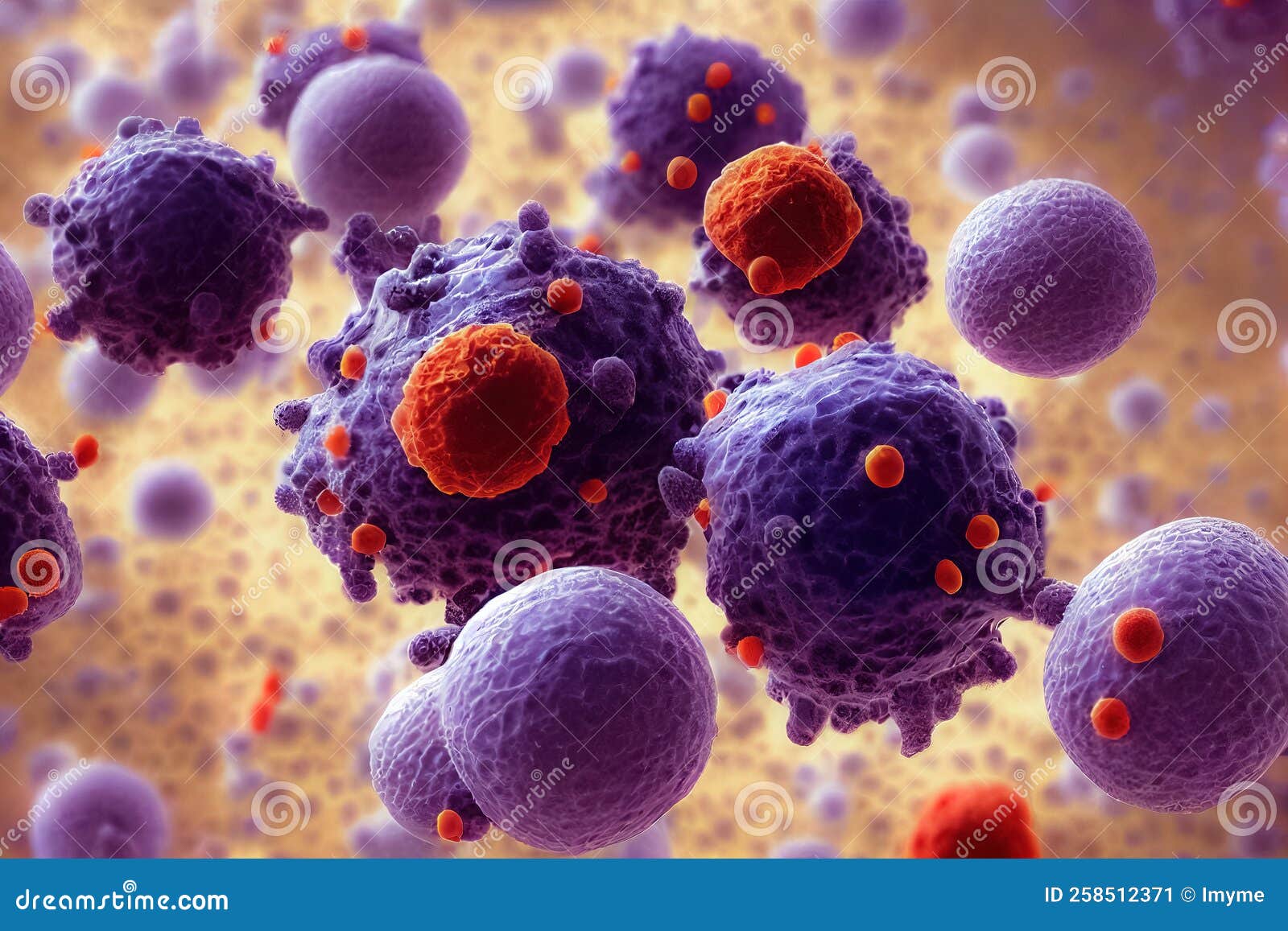 2D Illustration of Microscopic View of Bacteria and Virus Cells Stock ...
