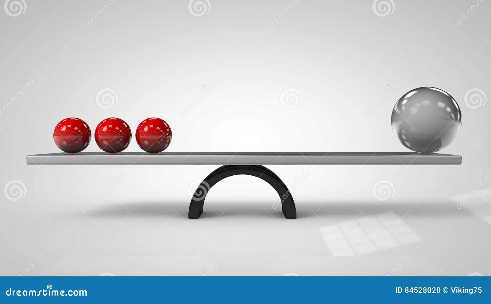 3d Illustration of Balancing Balls on Board Conception Stock ...