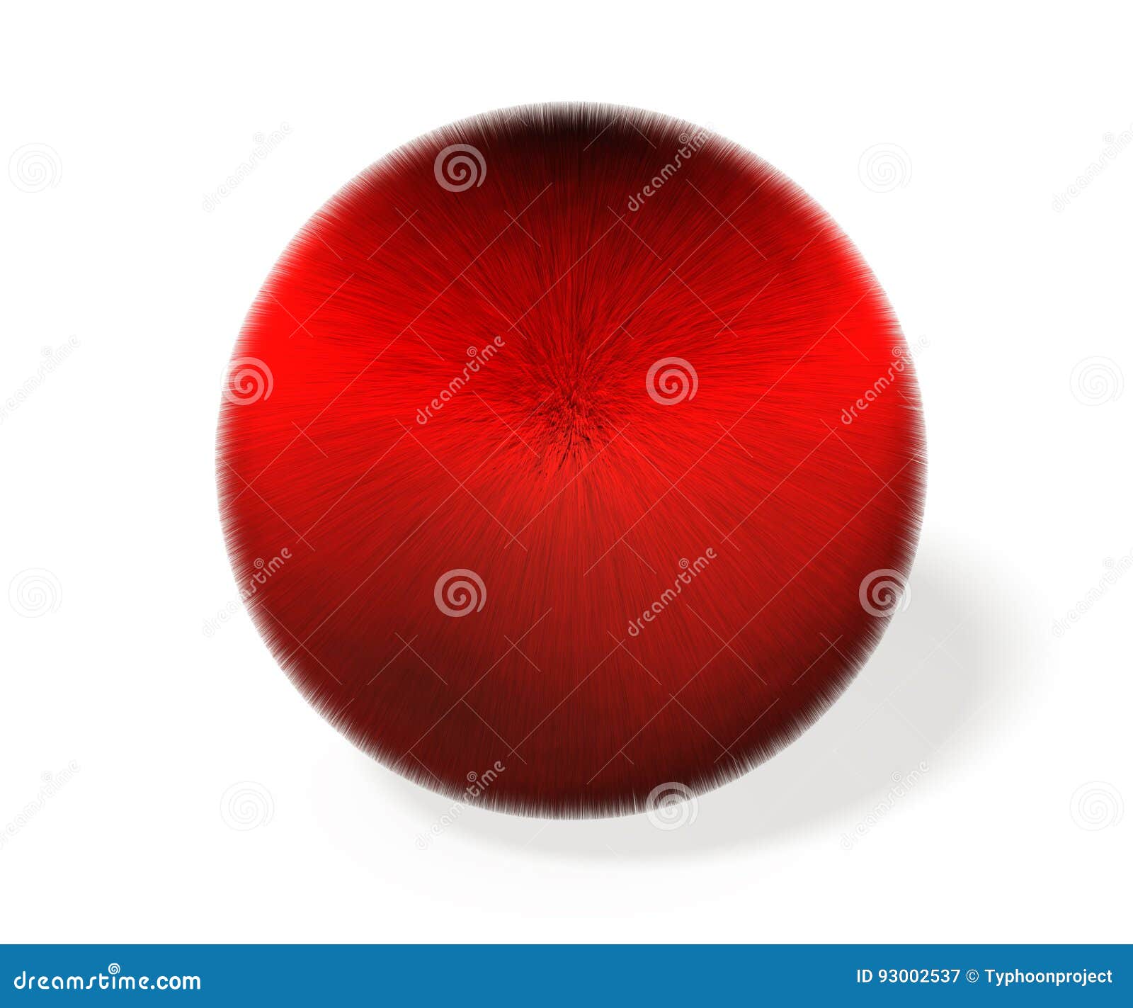 3D Illustration of Ball Covered with Red Fiber. Stock Illustration ...