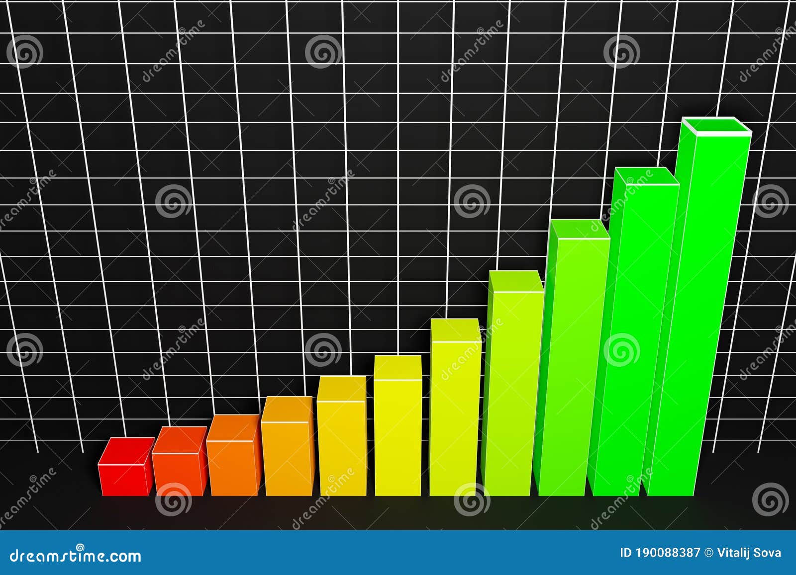 3d Illustration of a Bar Graph Stock Illustration - Illustration of ...