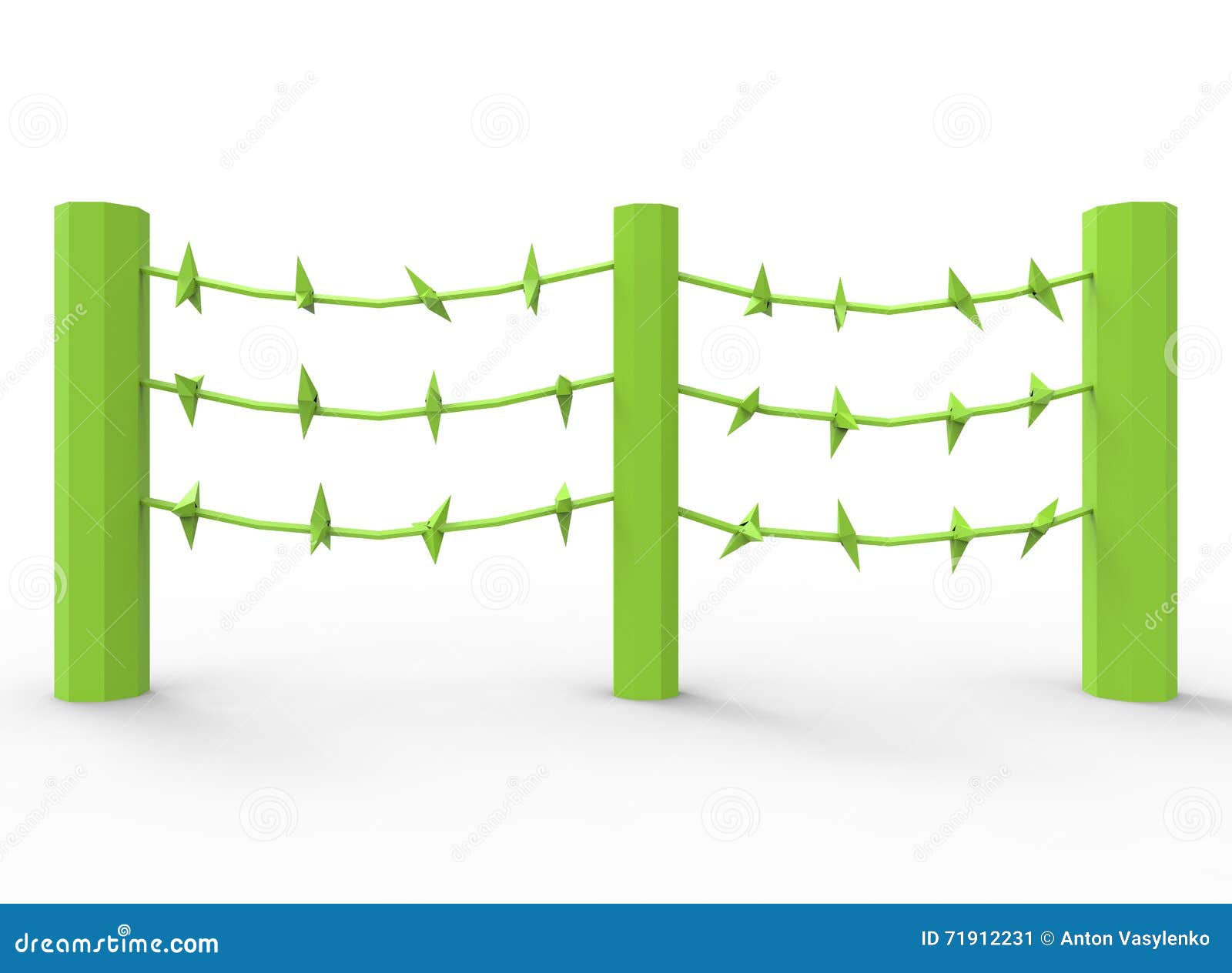 3d Illustration of Barbed Wire. Stock Illustration - Illustration of ...