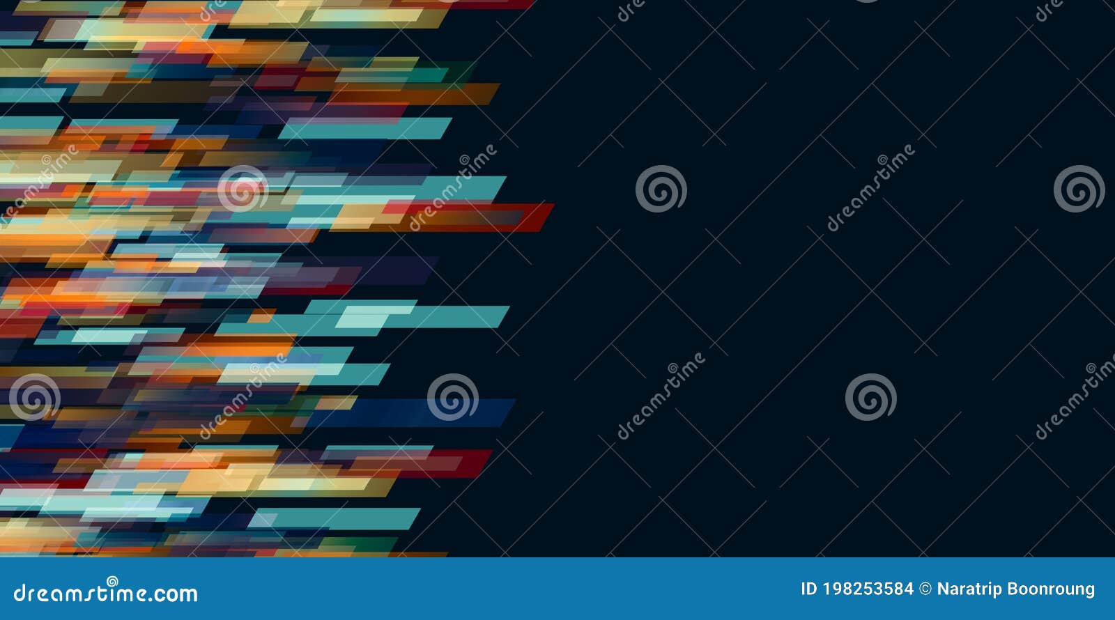 3d Illustration Barely Dark Blue Yellow Red Light Abstract Technology ...