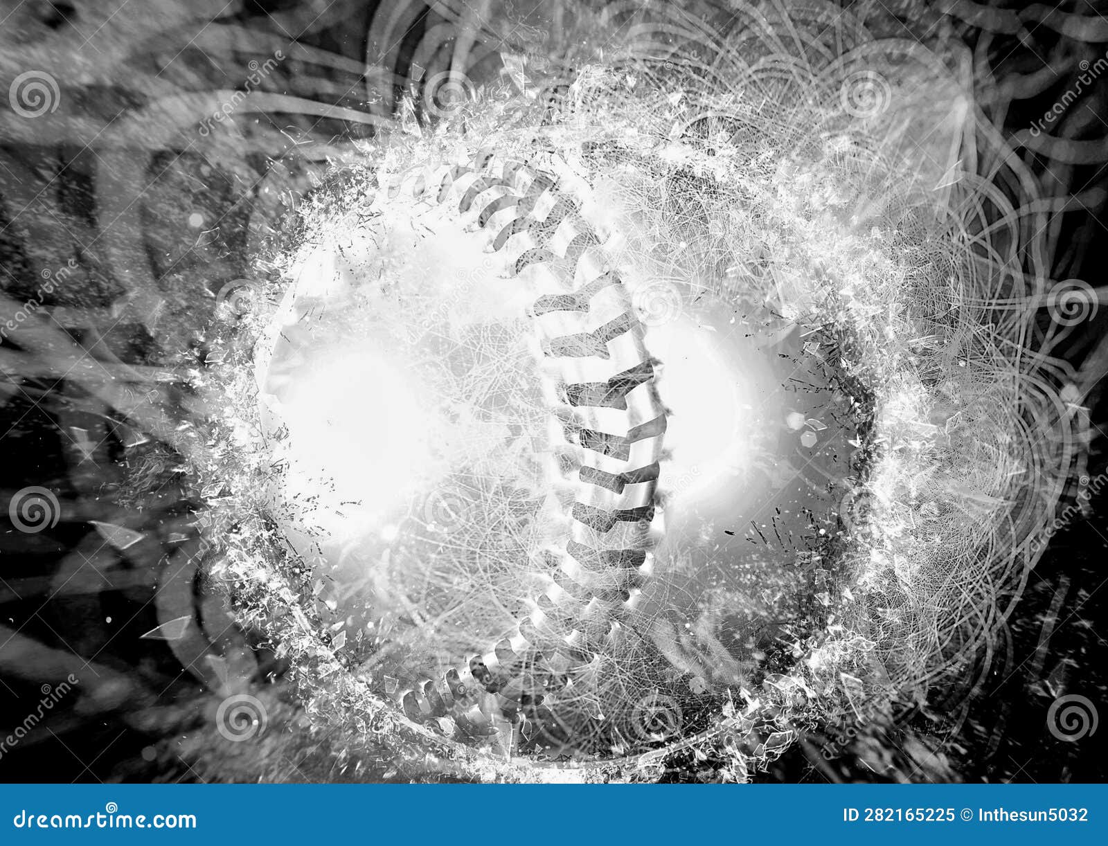 3d Illustration of a Baseball Ball Exploding and Spewing Smoke Stock ...
