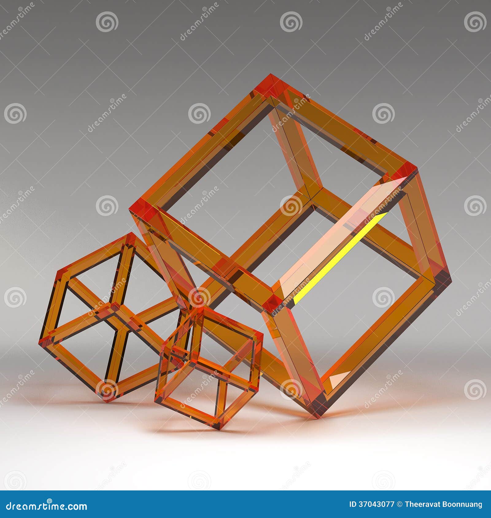 3d Illustration Basic Geometric Shapes Stock Illustration ...