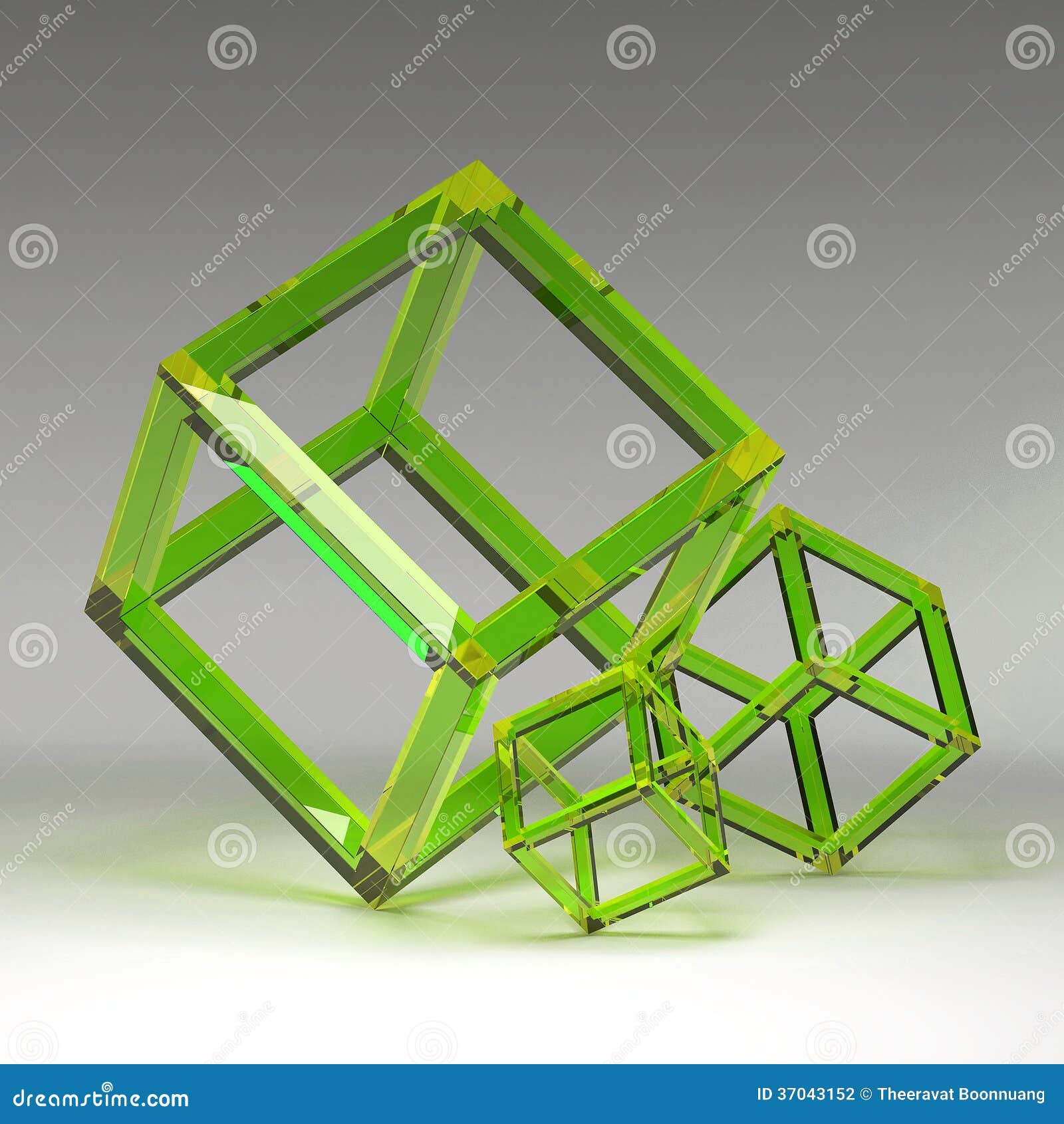 3d Illustration Basic Geometric Shapes Stock Illustration ...