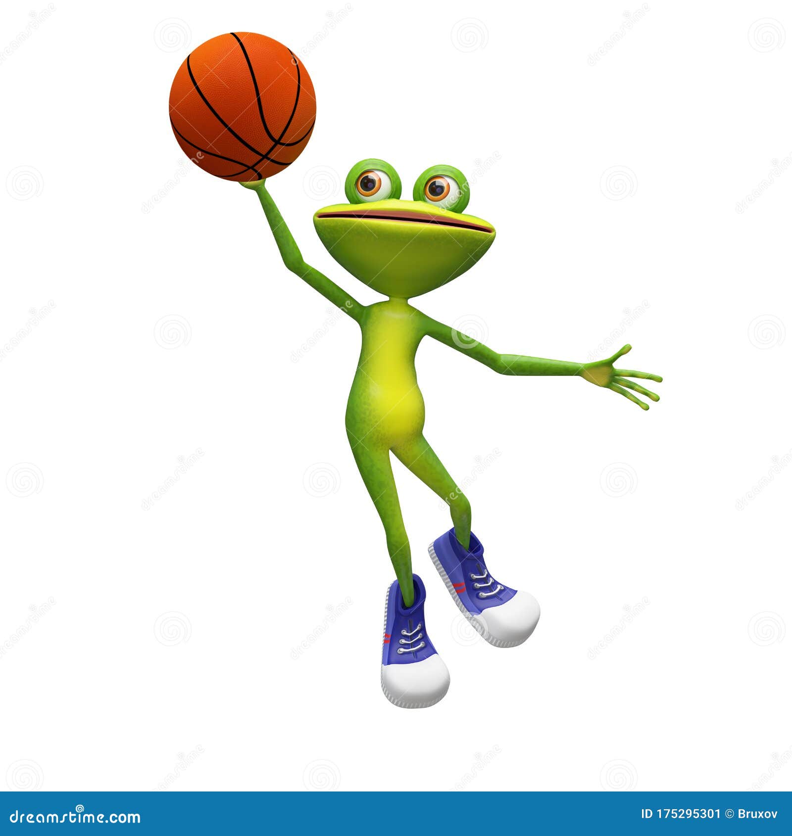 3D Illustration of a Basketball Frog Stock Image - Illustration of ...