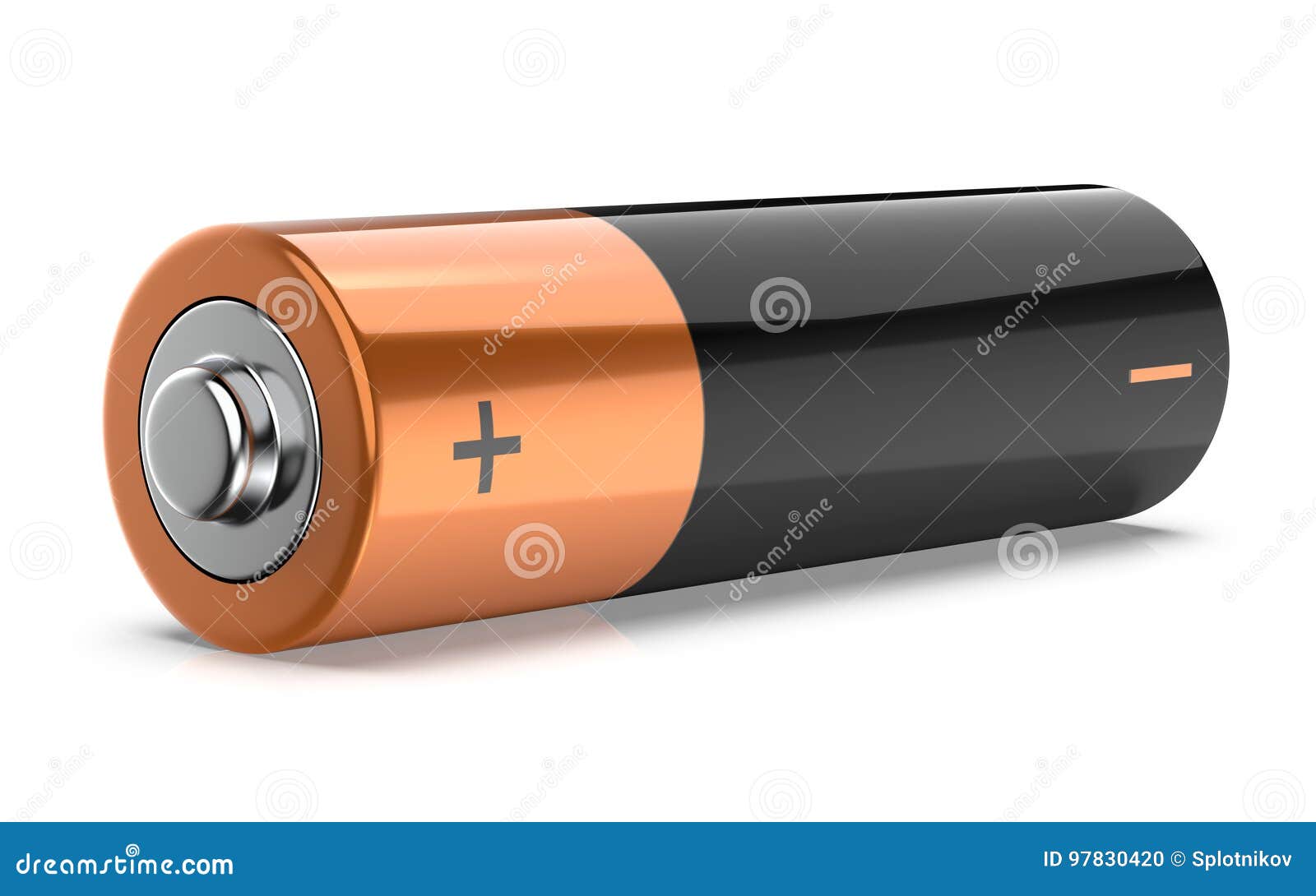 3D Illustration of Battery Isolated Over White Background Stock ...
