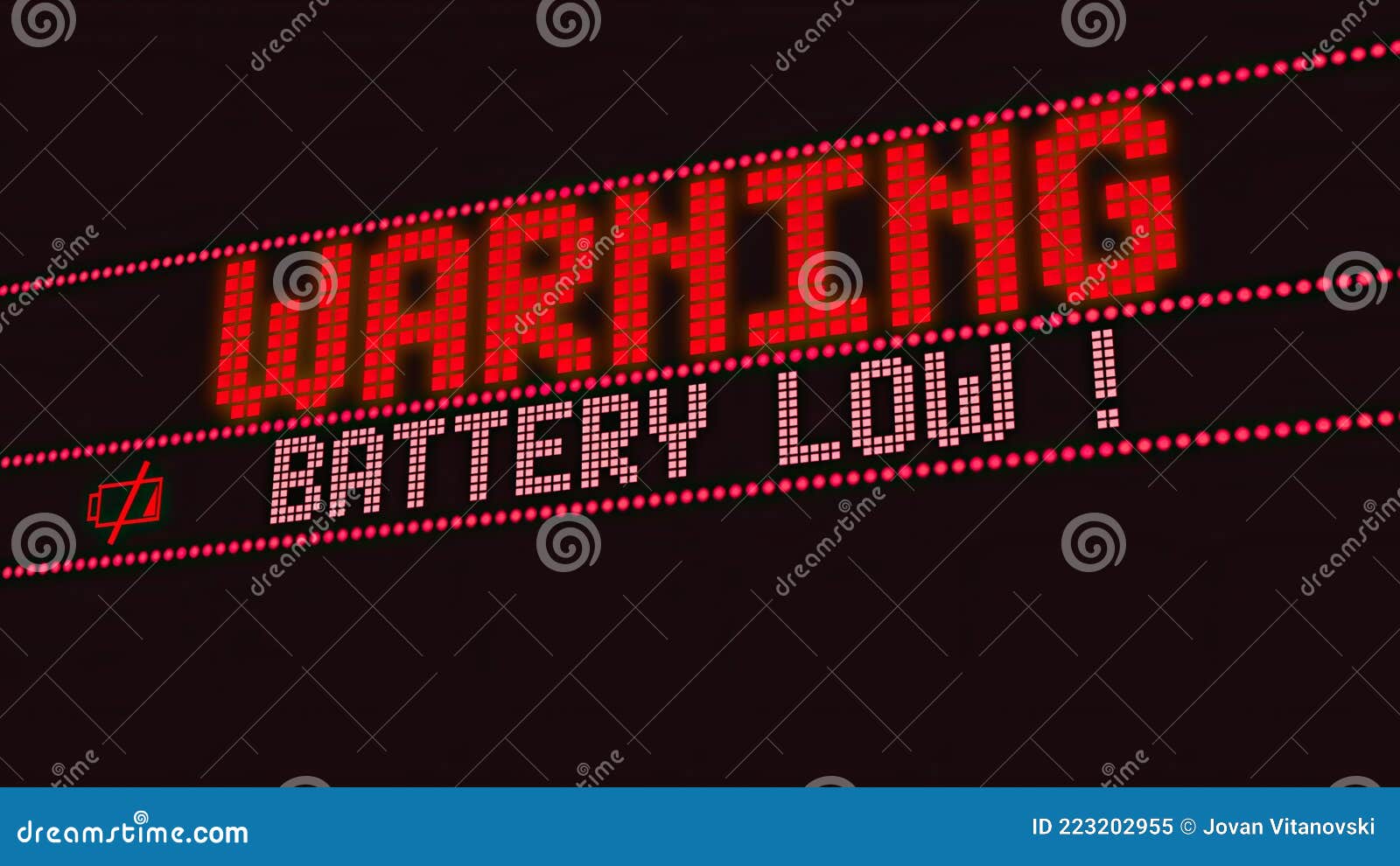 Battery Low, Warnning Screen Text, System Message, Notification Stock ...