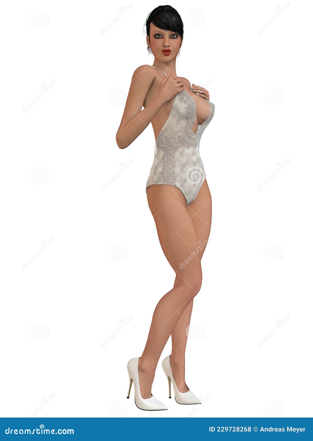 Beautiful Woman Posing In A Outfit Stock Illustration Illustration Of