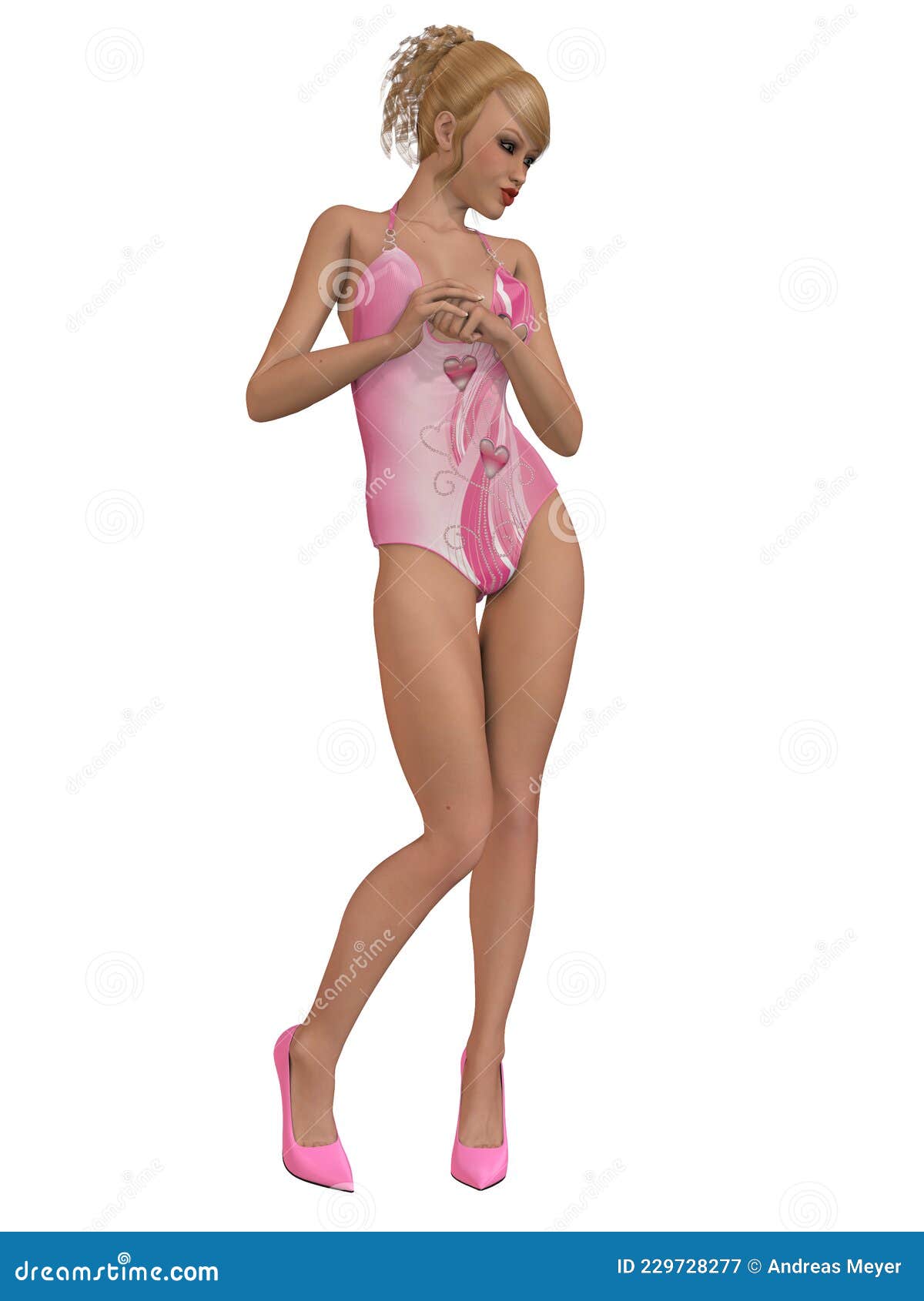 Beautiful Woman Posing In A Outfit Stock Illustration Illustration Of