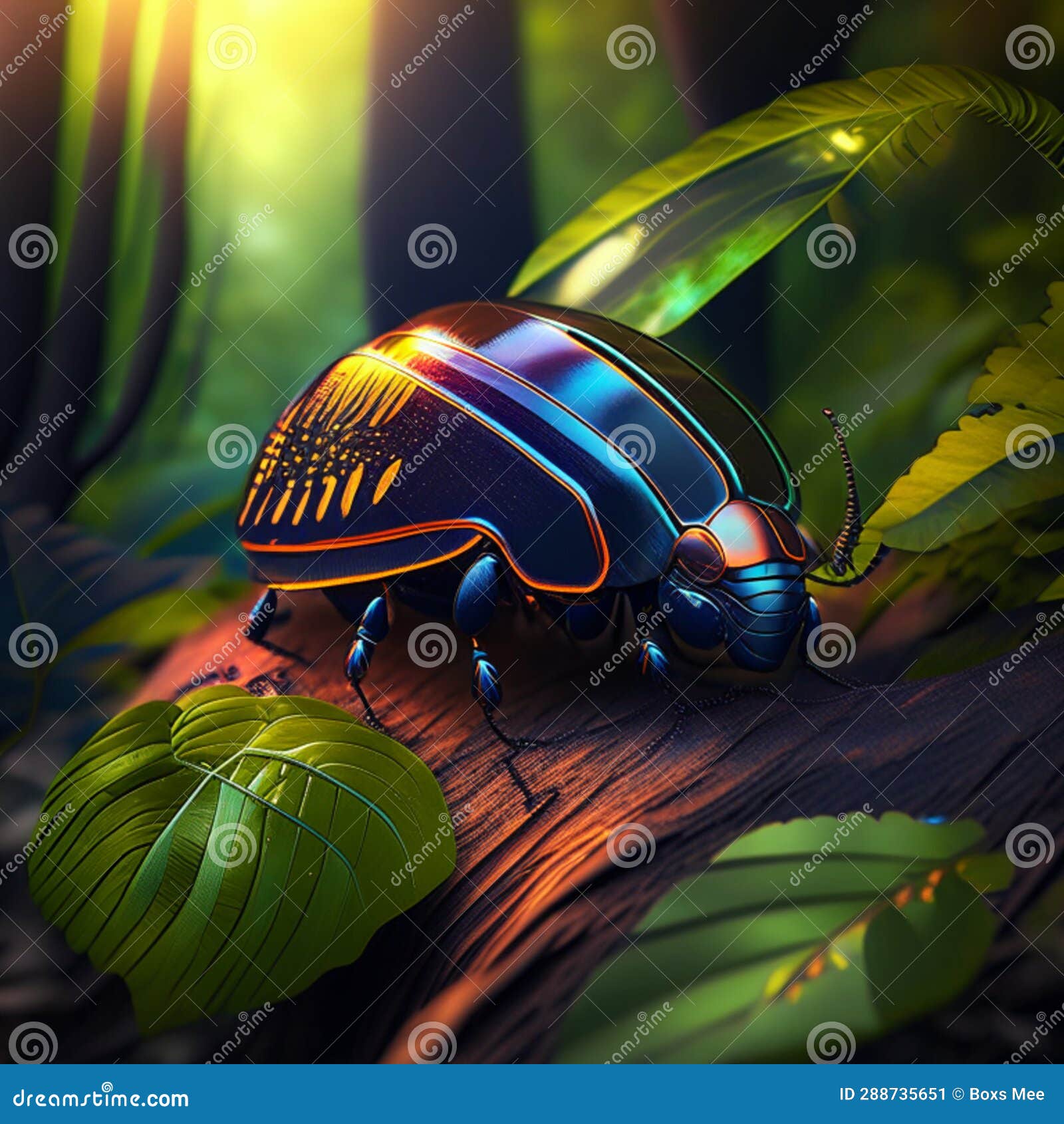 3d Illustration of a Beetle in the Forest. 3d Rendering AI Generated ...