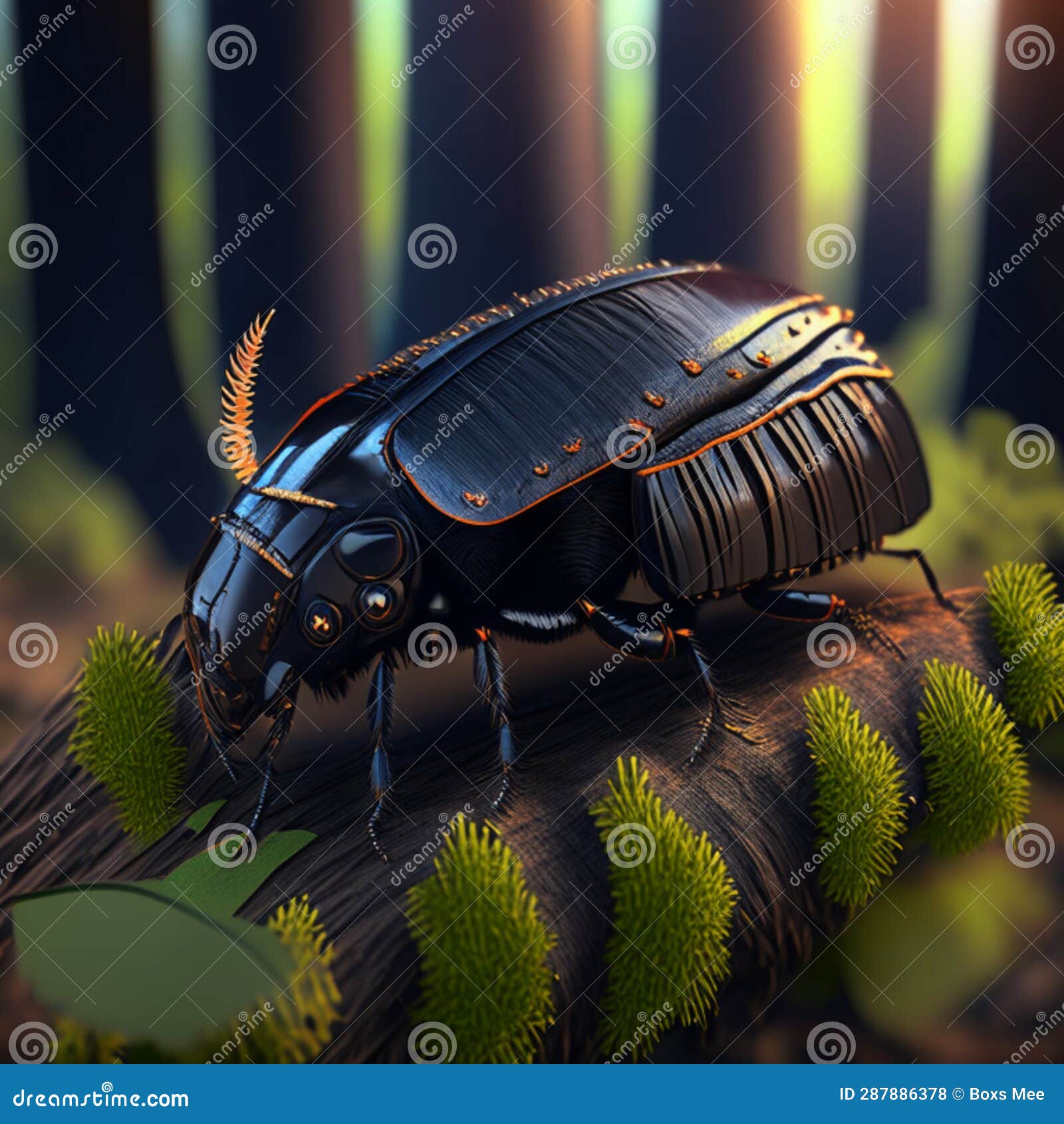 3d Illustration of a Beetle in the Forest. 3d Rendering AI Generated ...