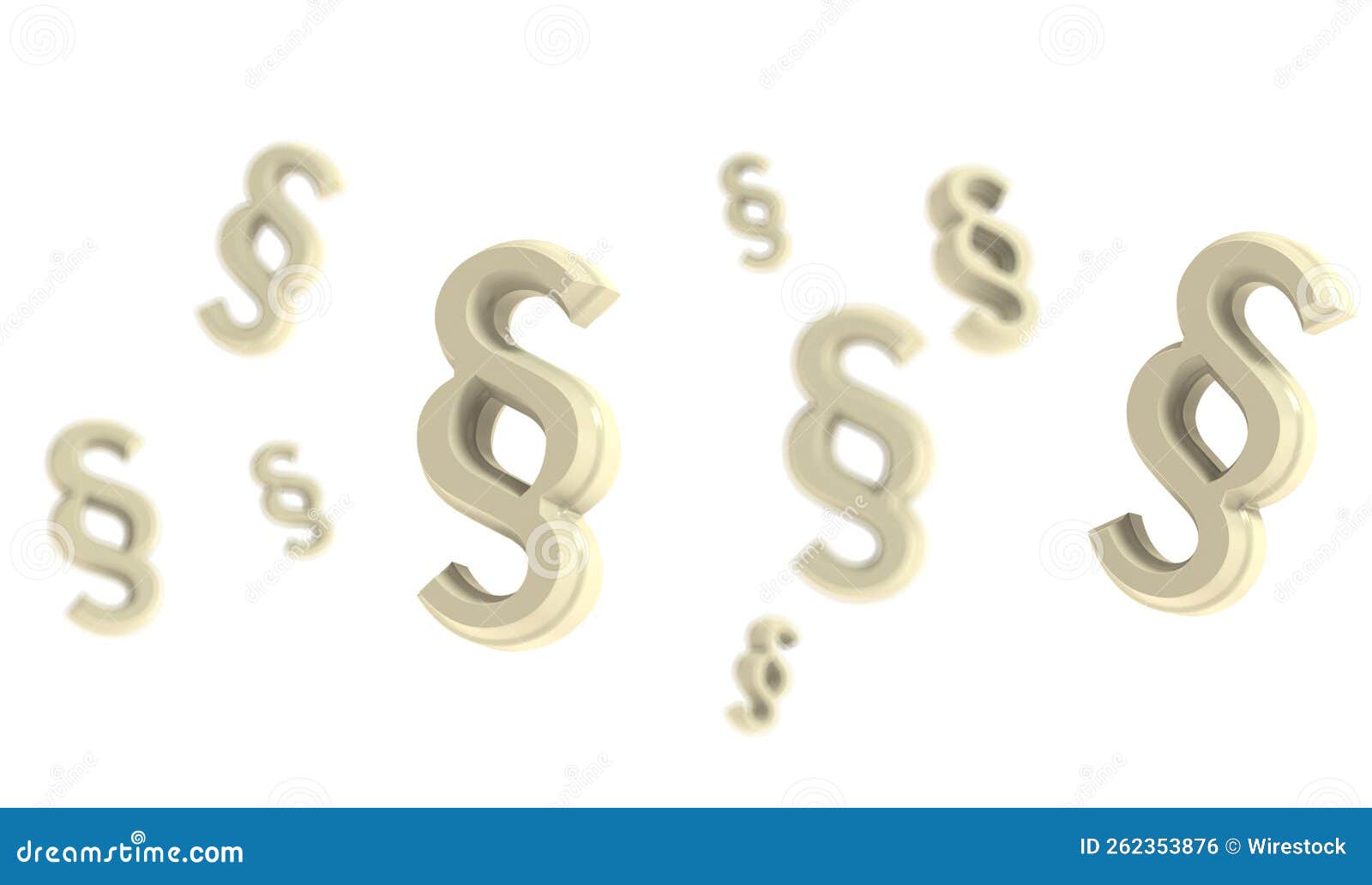 3d Illustration of Beige Paragraph Signs or Section Symbols on a White ...