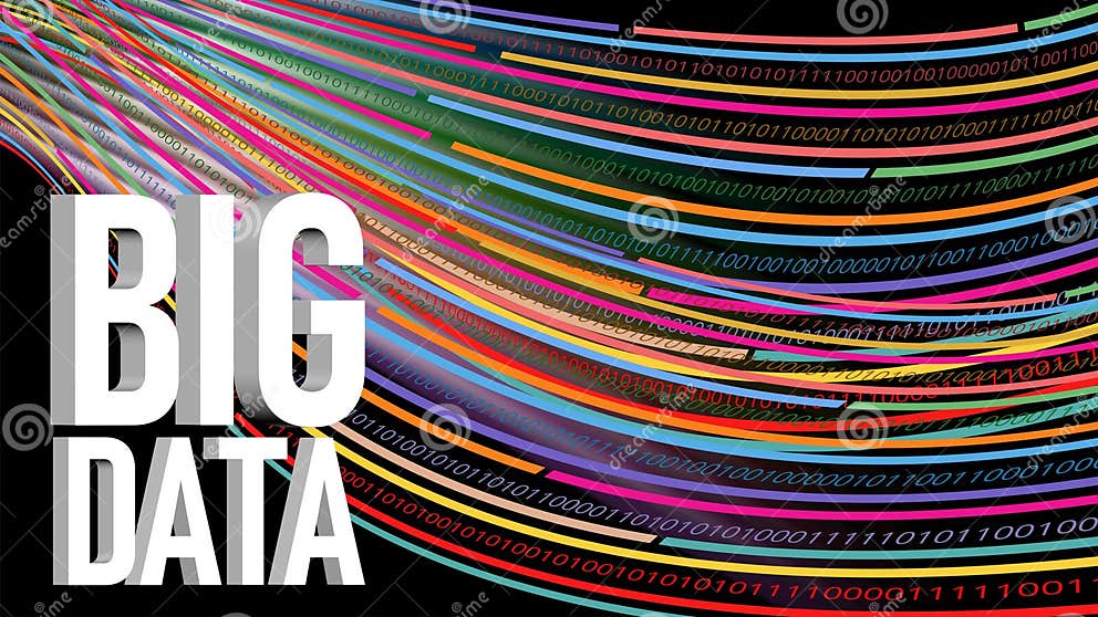 3d Illustration of Big Data and Information Flow Concept Stock ...