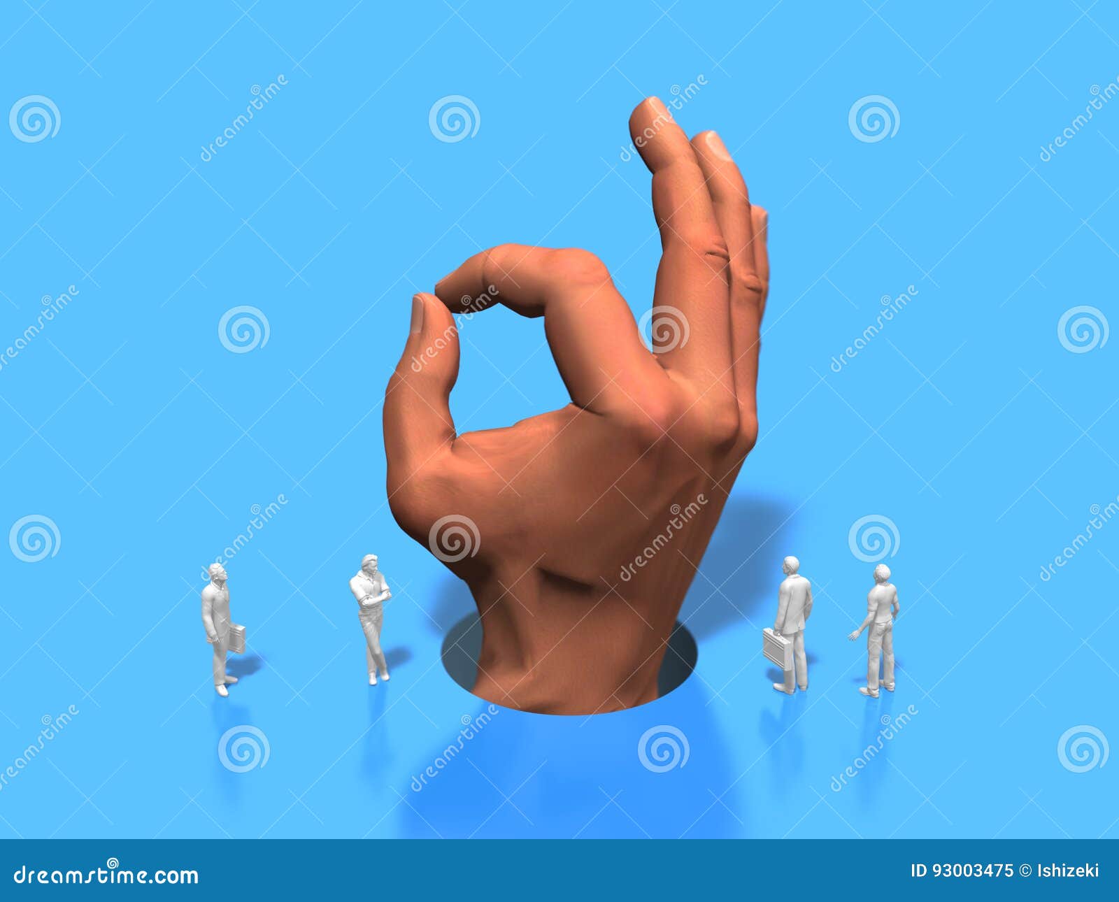 3D Illustration of Big Hands Stock Illustration - Illustration of mood ...