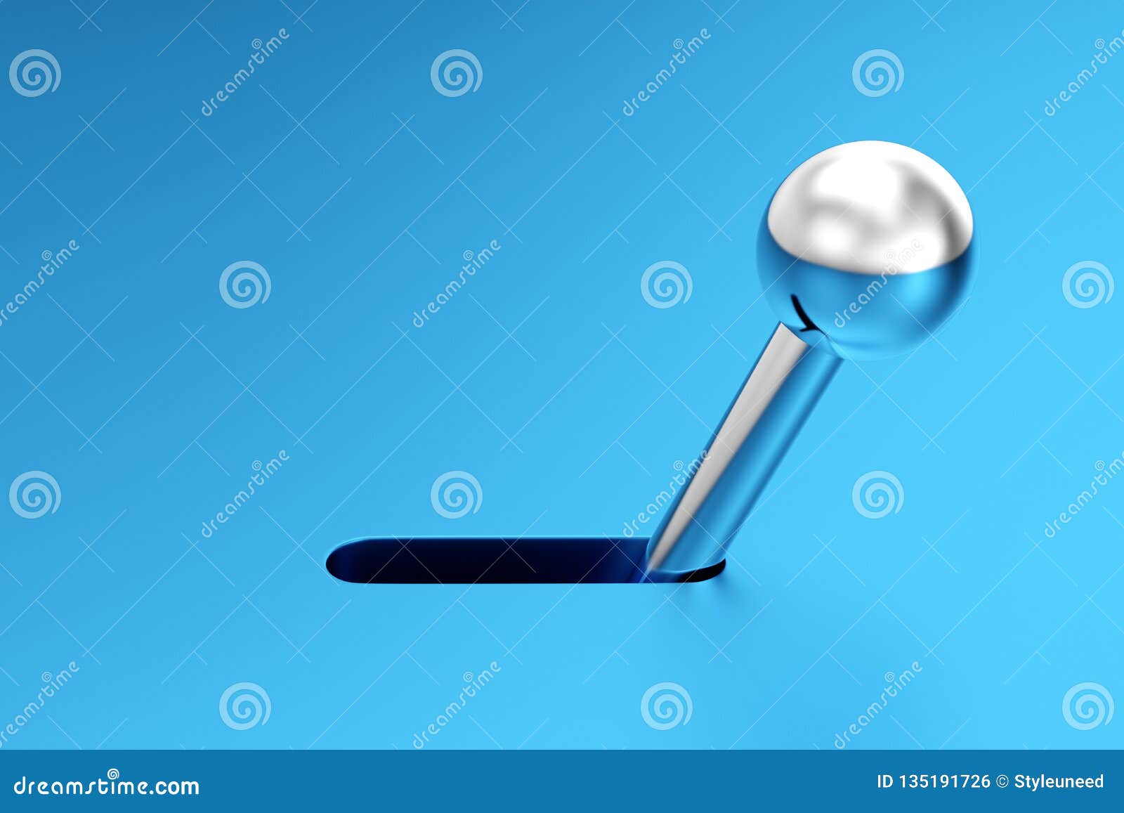 3D Illustration Silver Switch on Blue Background 2 Stock Illustration ...