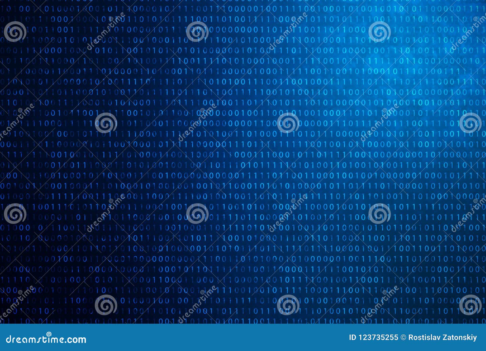 3d Illustration Binary Code On Blue Background Bytes Of Binary Code Concept Technology
