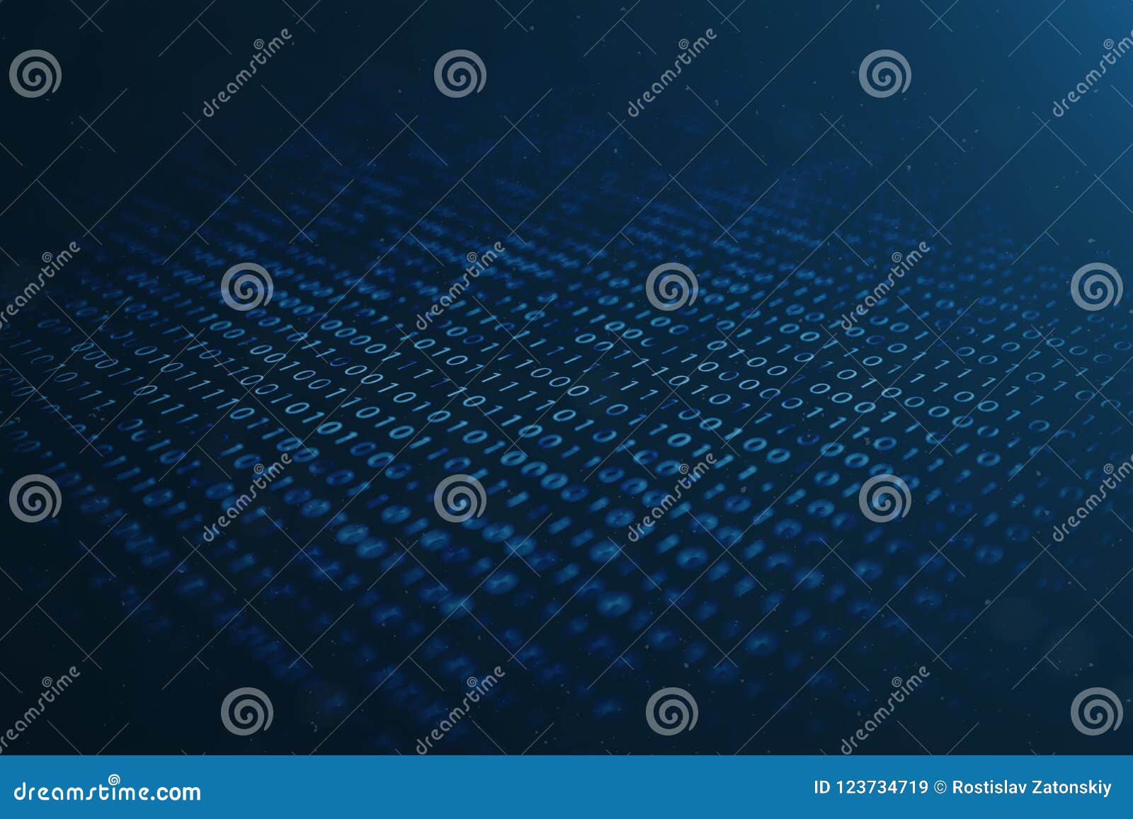 3d Illustration Binary Code On Blue Background Bytes Of Binary Code Concept Technology