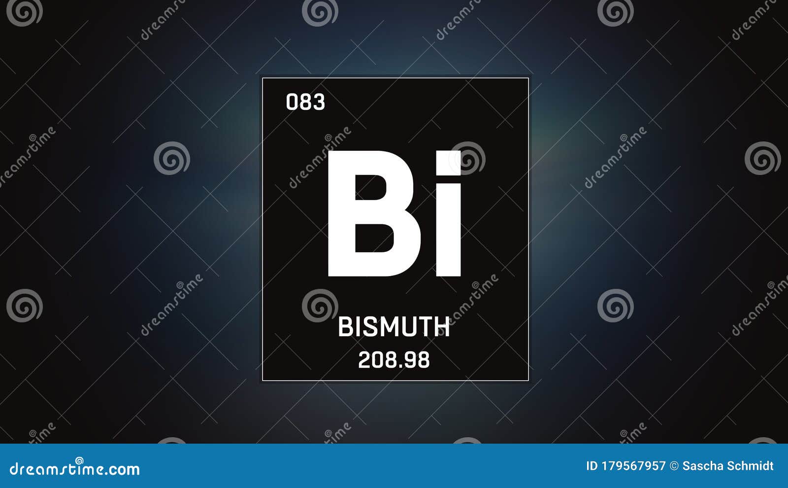 Bismuth As Element 83 of the Periodic Table 3D Illustration on Grey ...