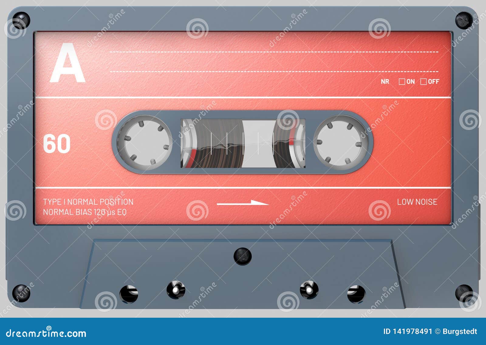 Black and Red Audio Cassette with Sticker and Label Stock Image - Image ...
