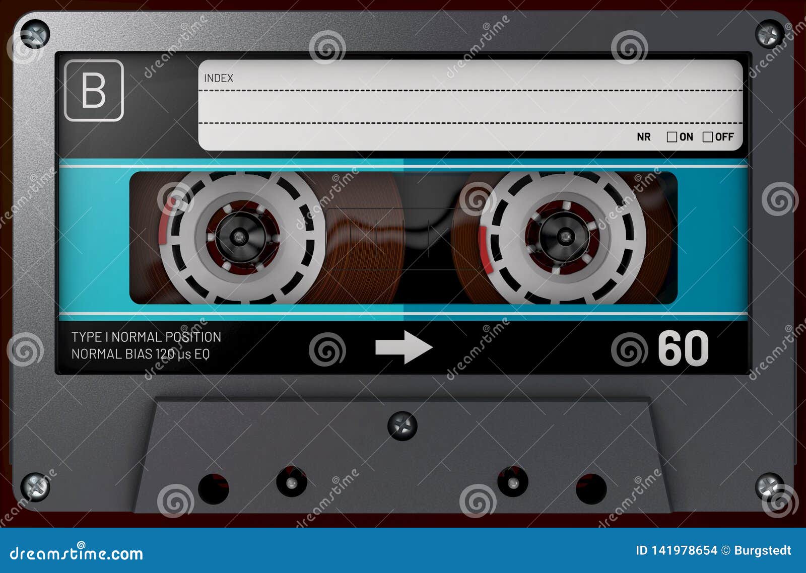 Black and Blue Audio Cassette with Sticker and Label Stock Photo ...