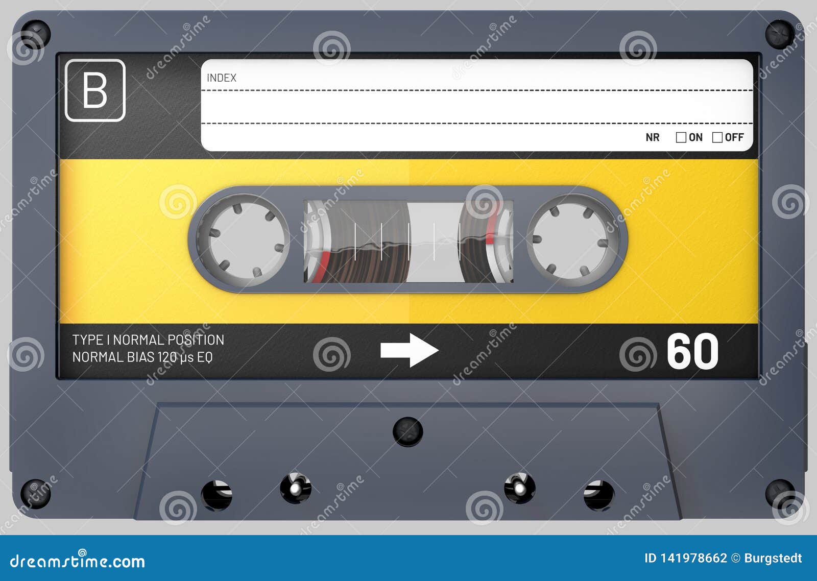 Black and Yellow Audio Cassette with Sticker and Label Stock Photo ...