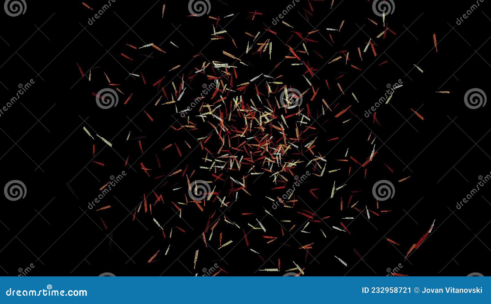 Black Background with Weird Red and White Sticks Stock Illustration ...