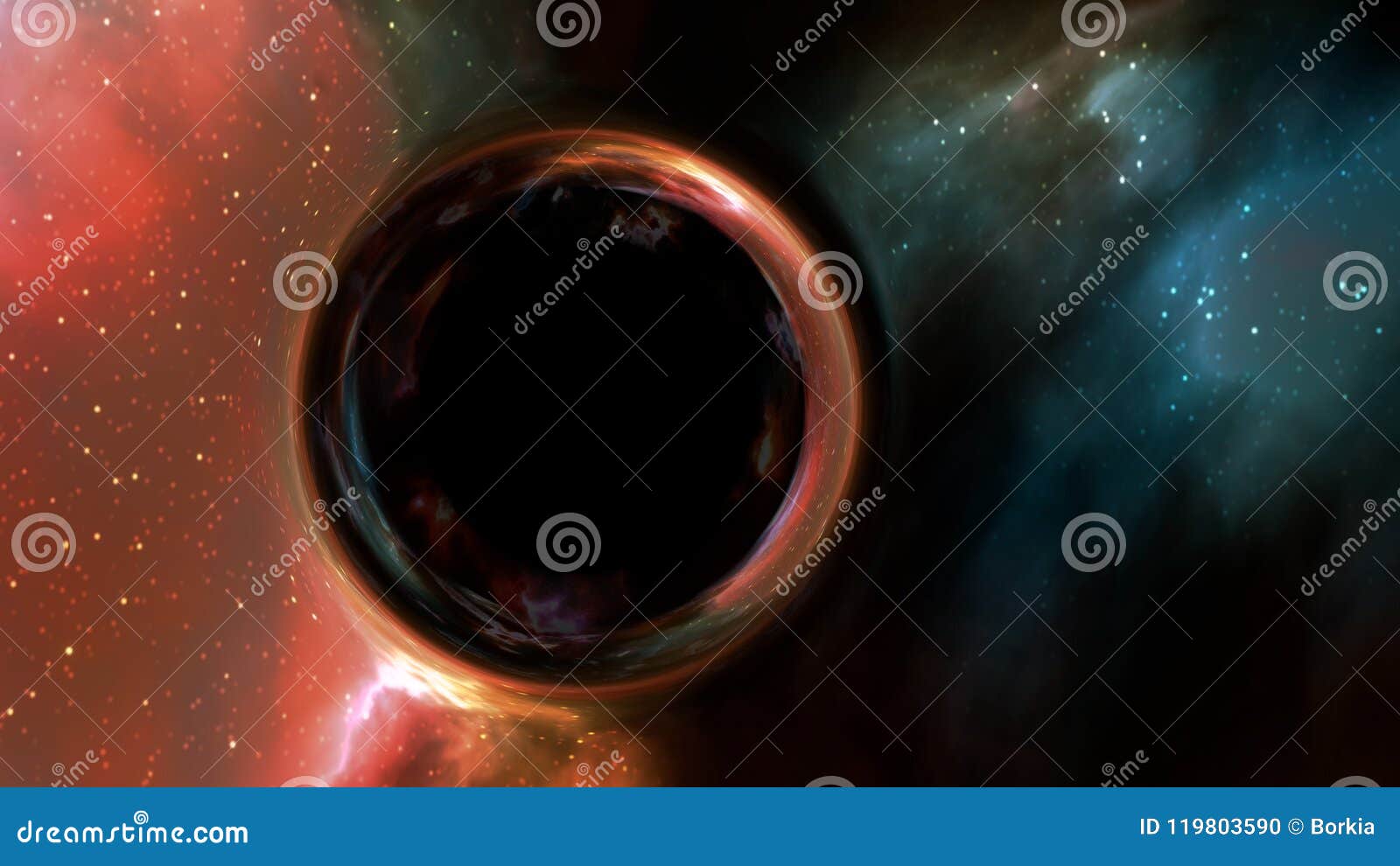 3d Illustration of Black Hole in Deep Space Stock Illustration ...