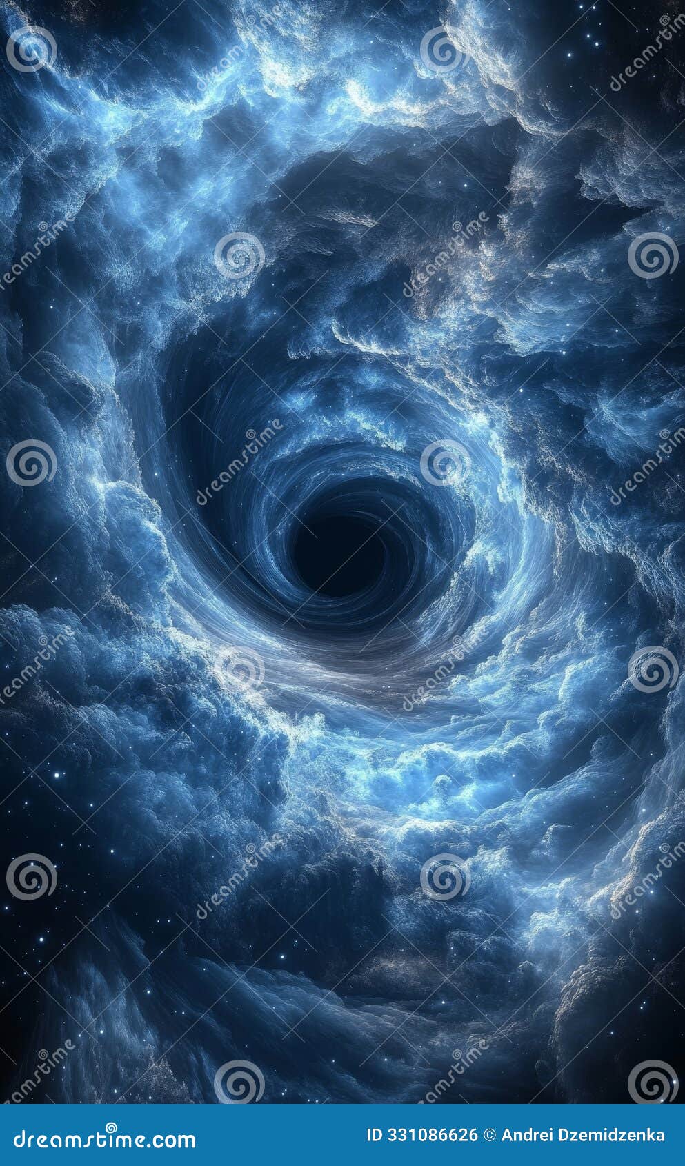 3D Illustration of a Black Hole in 5K Vertical/portrait Format ...