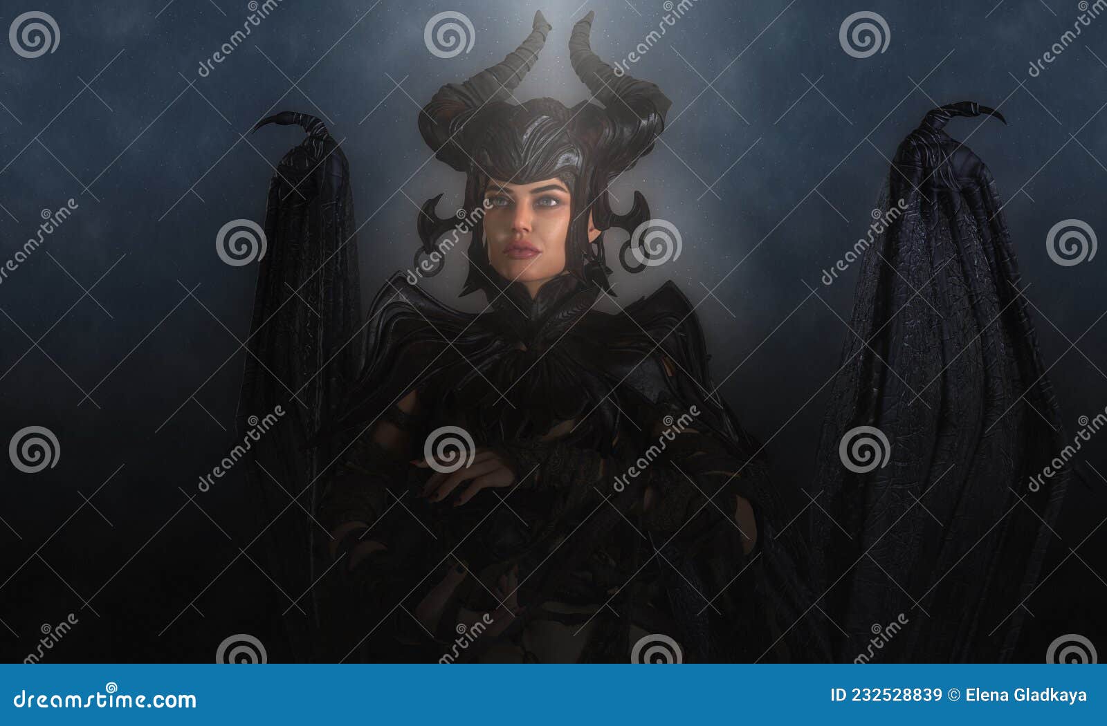 Black Magic Queen at Night 3d Illustration Stock Illustration ...