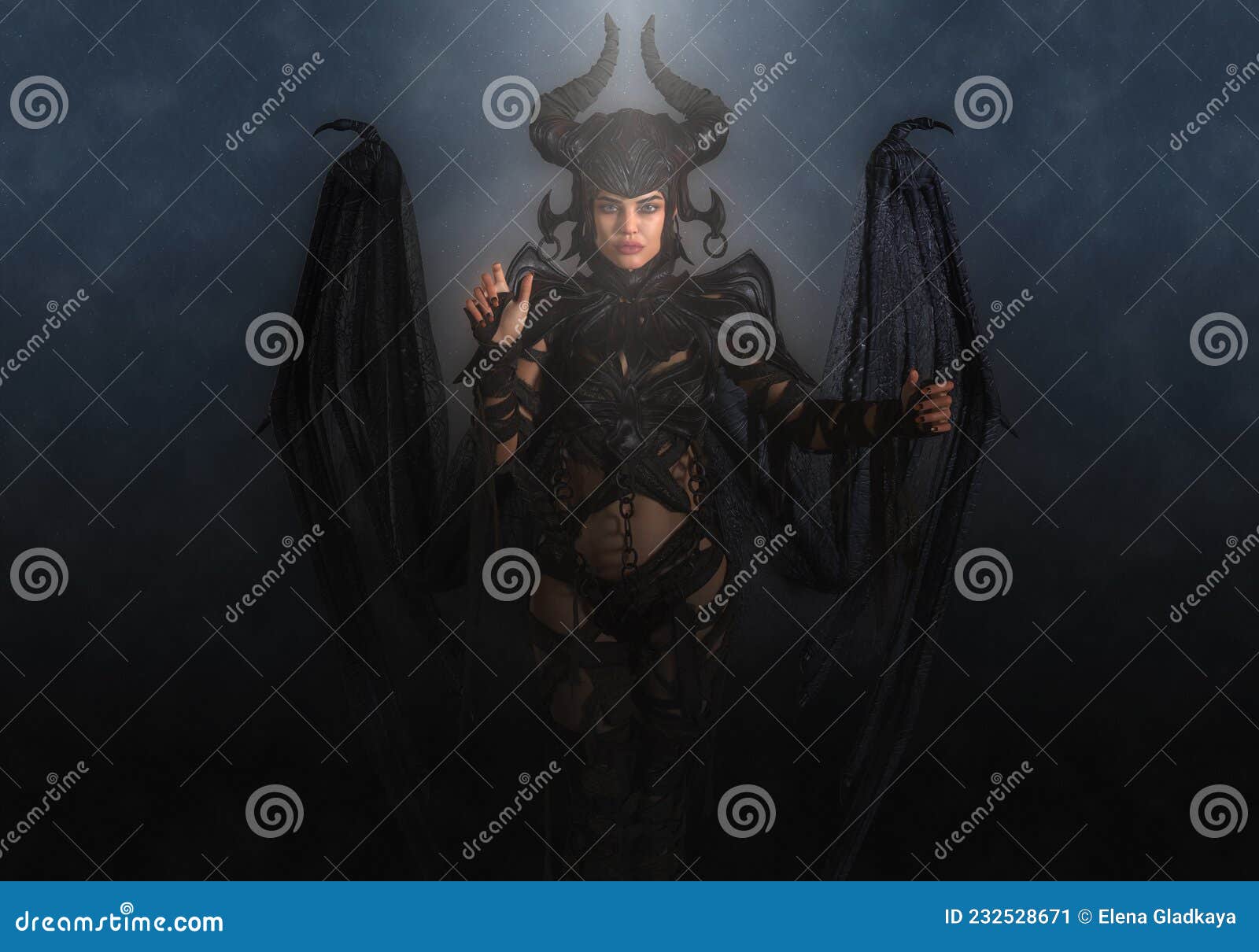 Black Magic Queen at Night 3d Illustration Stock Illustration ...